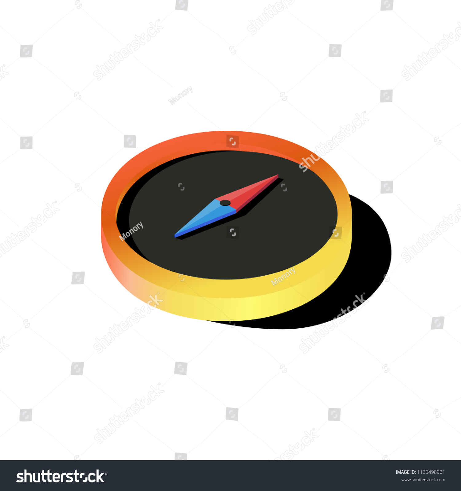 Vector Yelloworange Compass Stock Vector (Royalty Free) 1130498921 ...