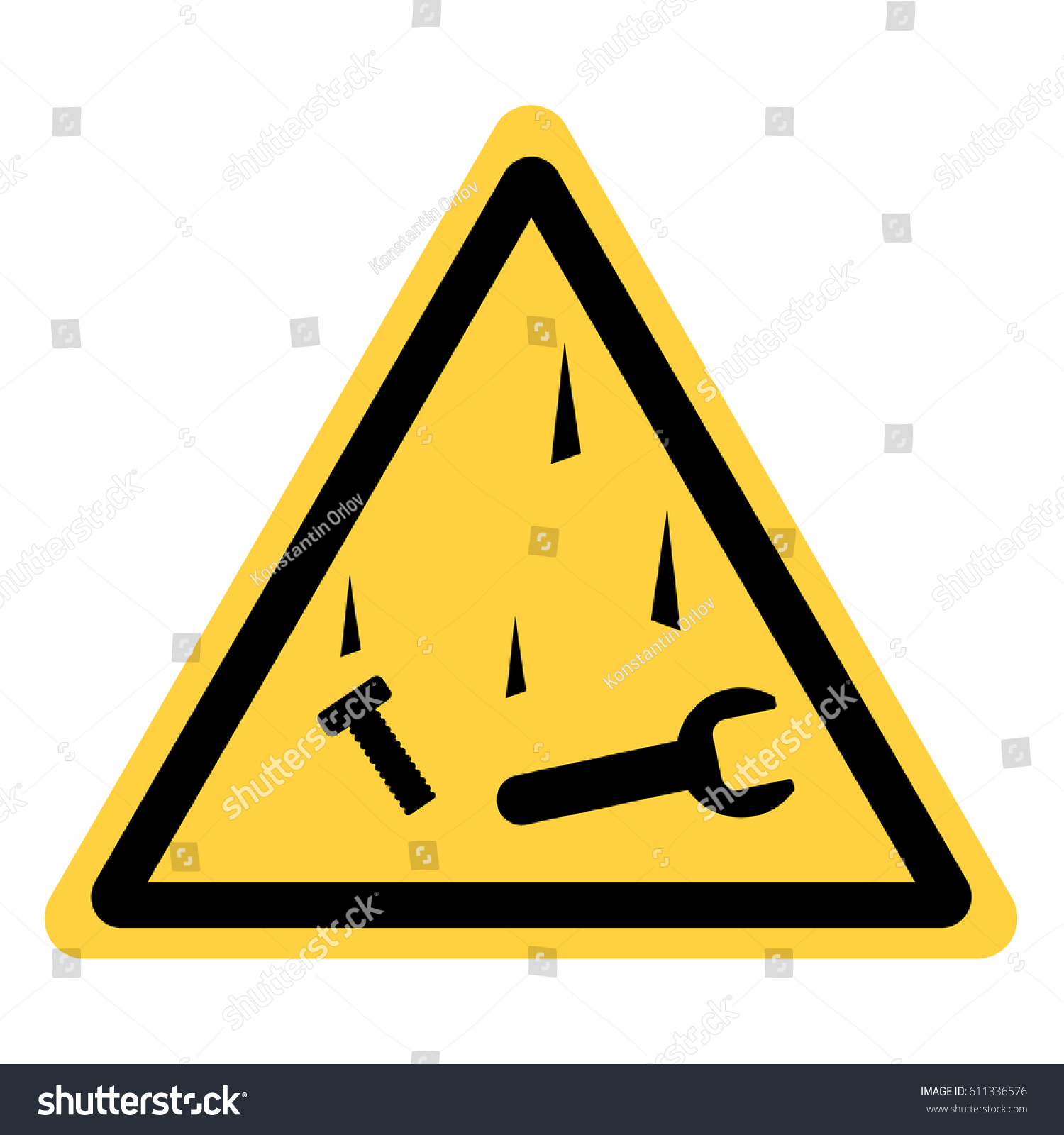Vector Yellow Triangle Safety Sign Falling: vector de stock (libre de ...