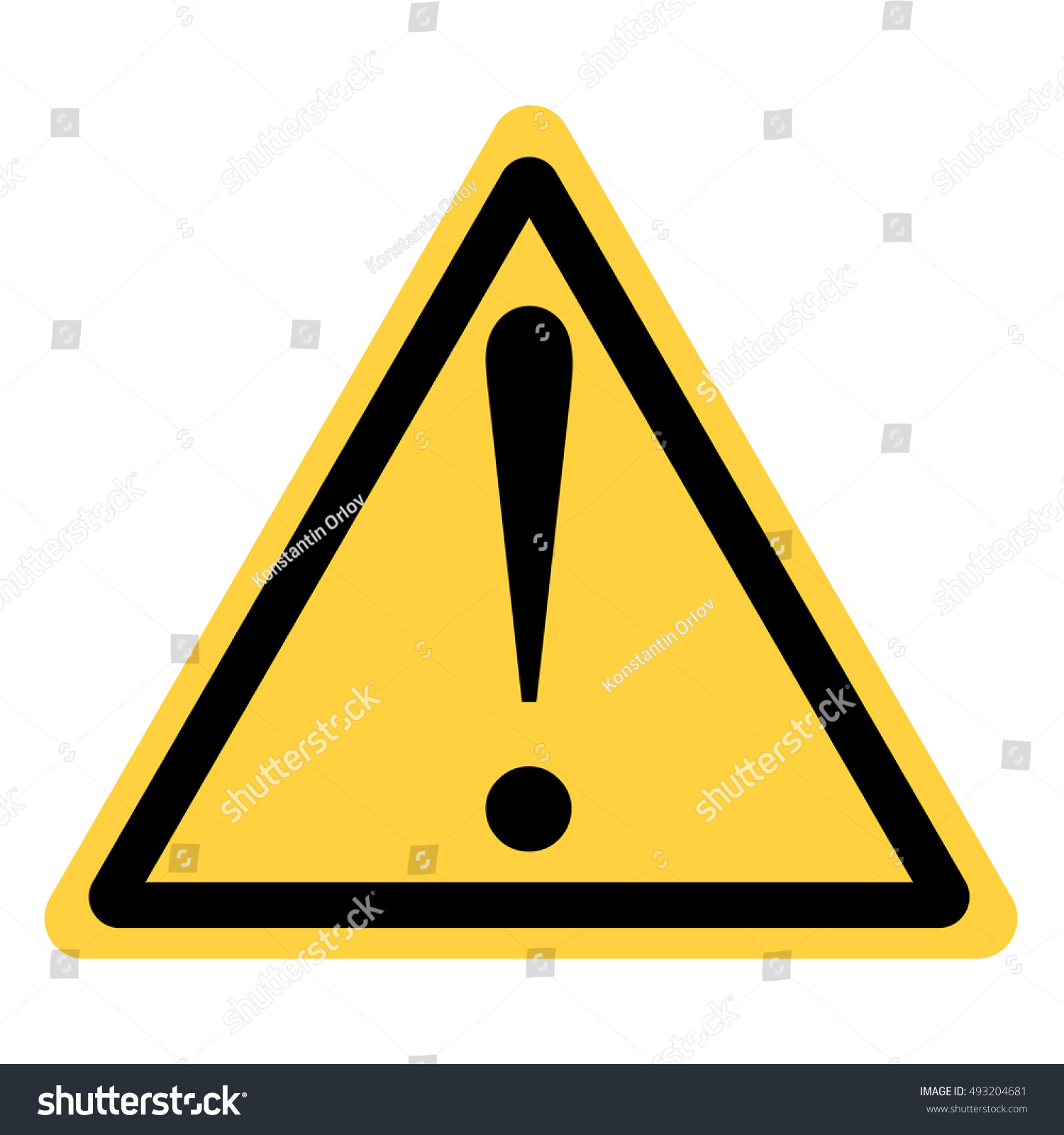 Vector Yellow Triangle Safety Exclamation Mark Stock Vector (Royalty ...