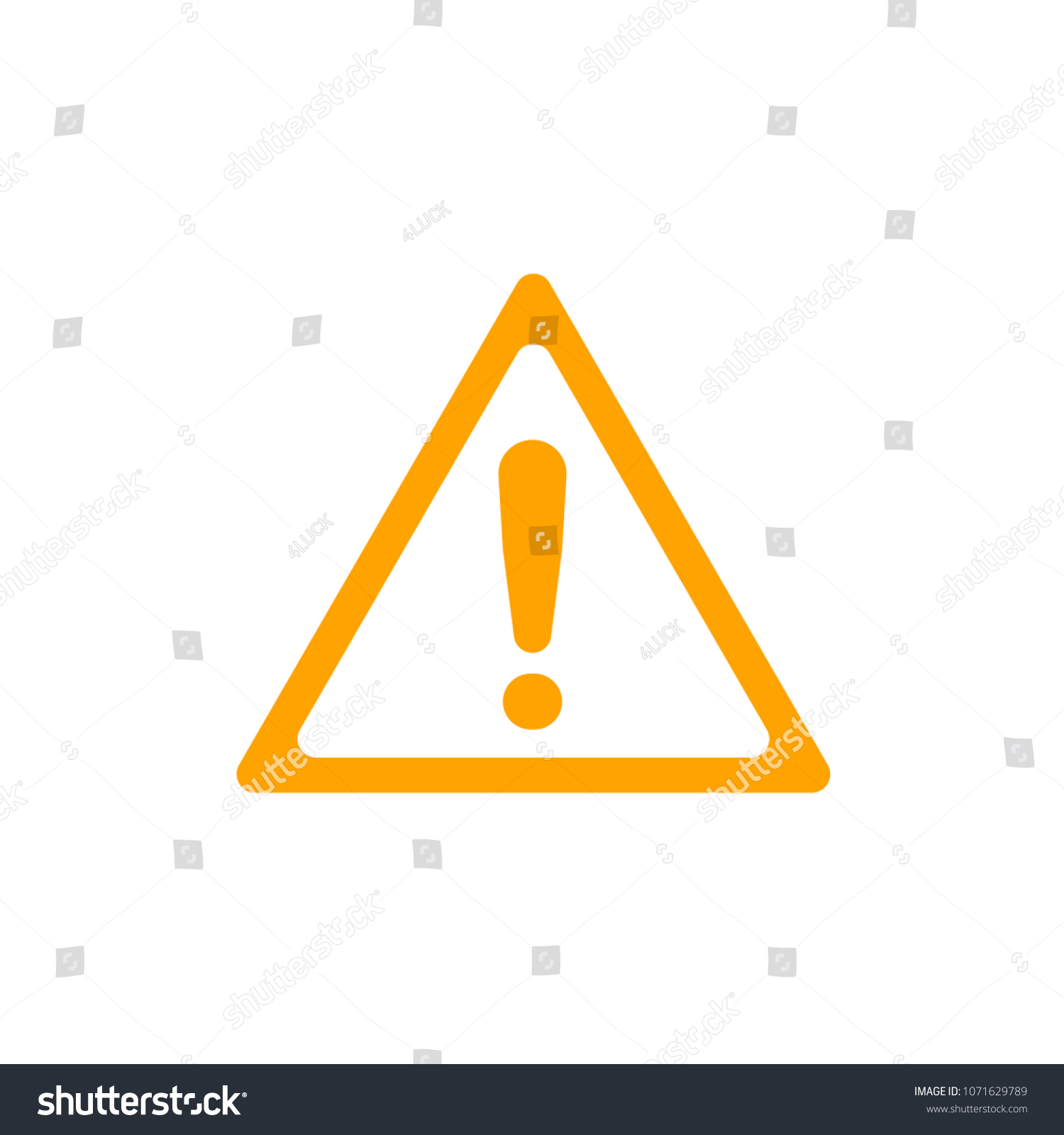 Vector Yellow Warning Symbol Icon Stock Vector (Royalty Free) 1071629789