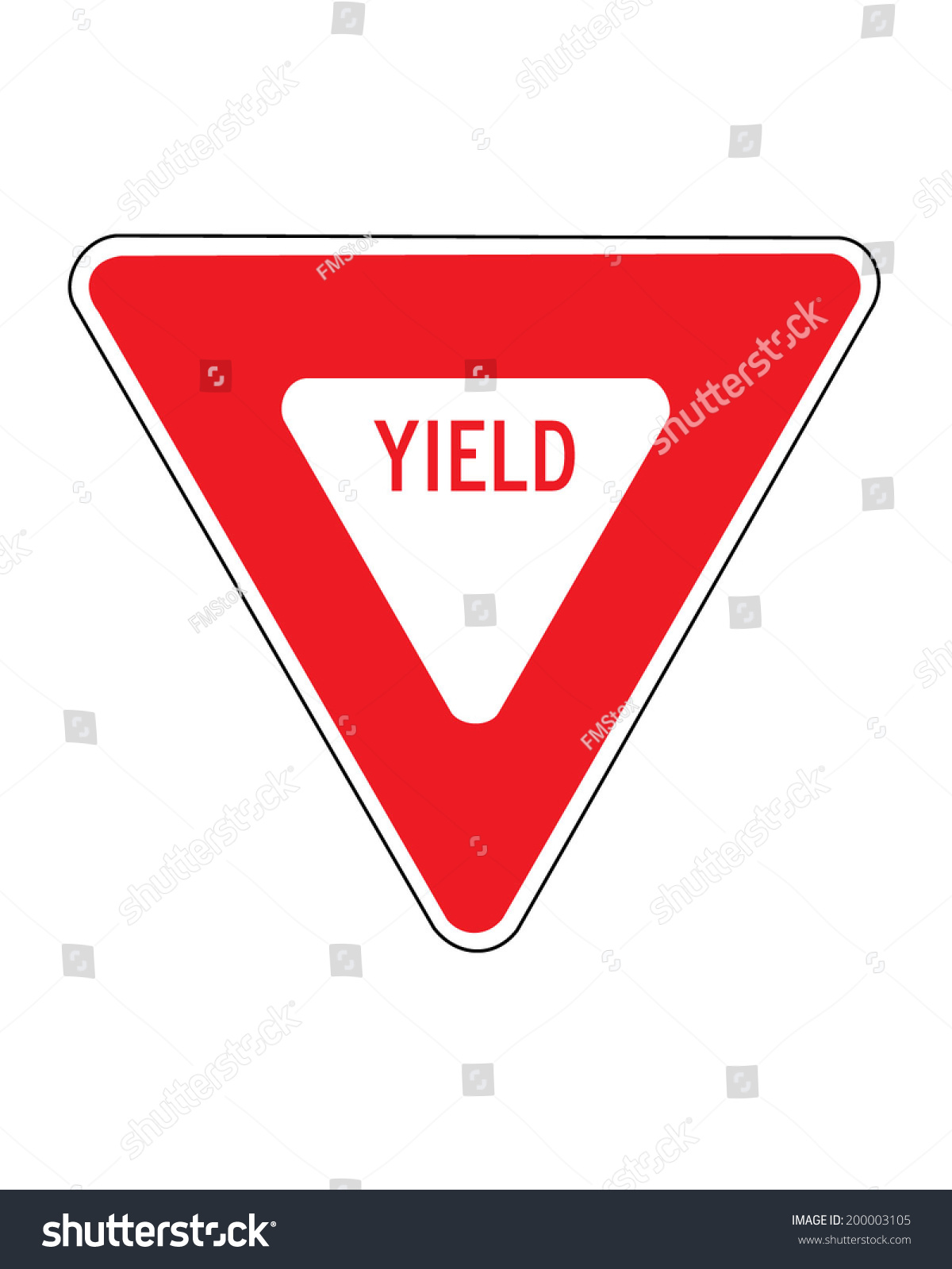 Vector Yield Traffic Sign Stock Vector (Royalty Free) 200003105 ...