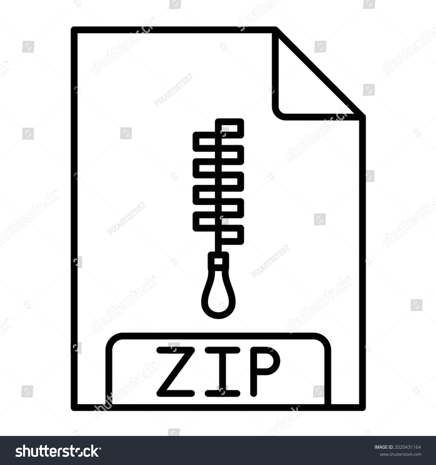 Vector Zip Outline Icon Design Stock Vector (Royalty Free) 2020431164