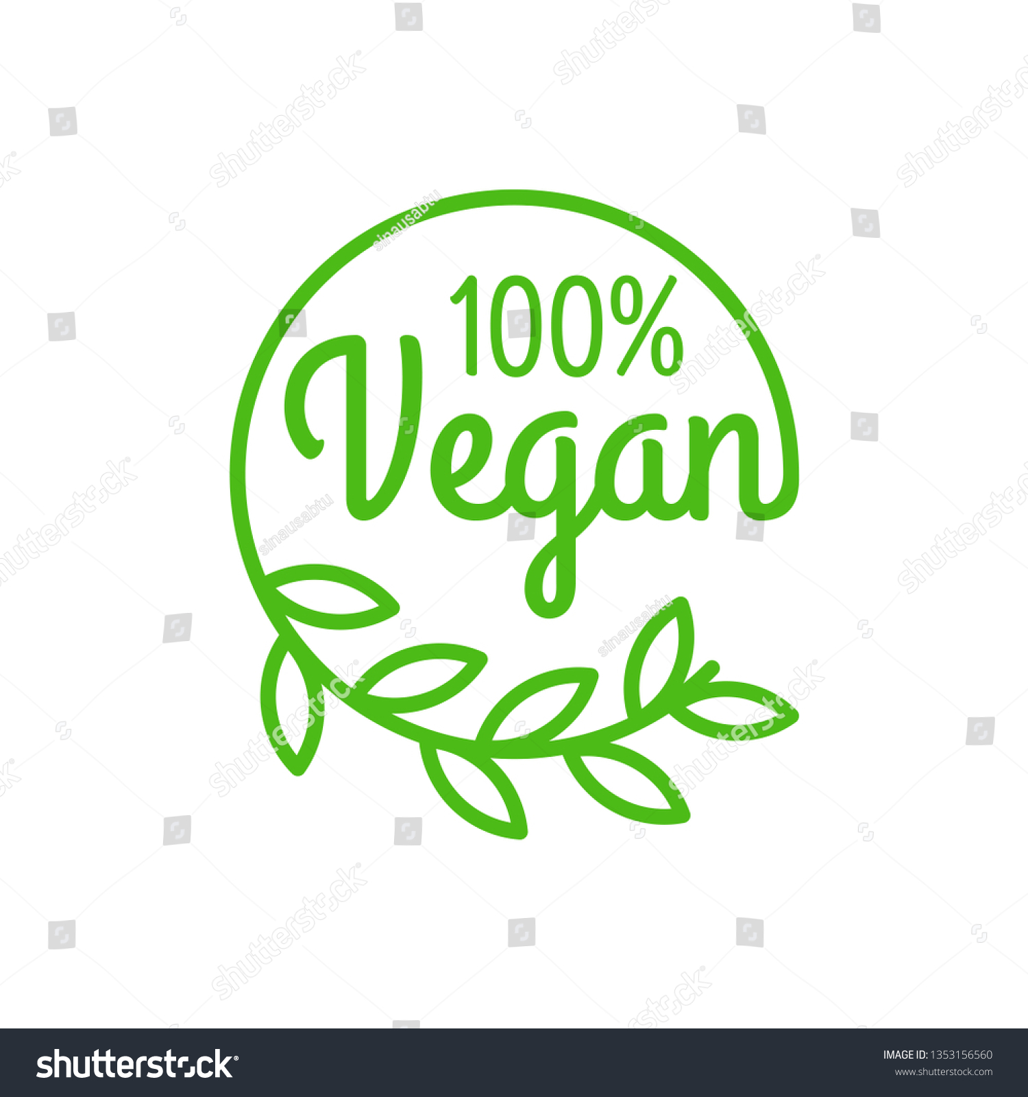 Vegan Logo Design Template 스톡 벡터(로열티 프리) 1353156560 | Shutterstock