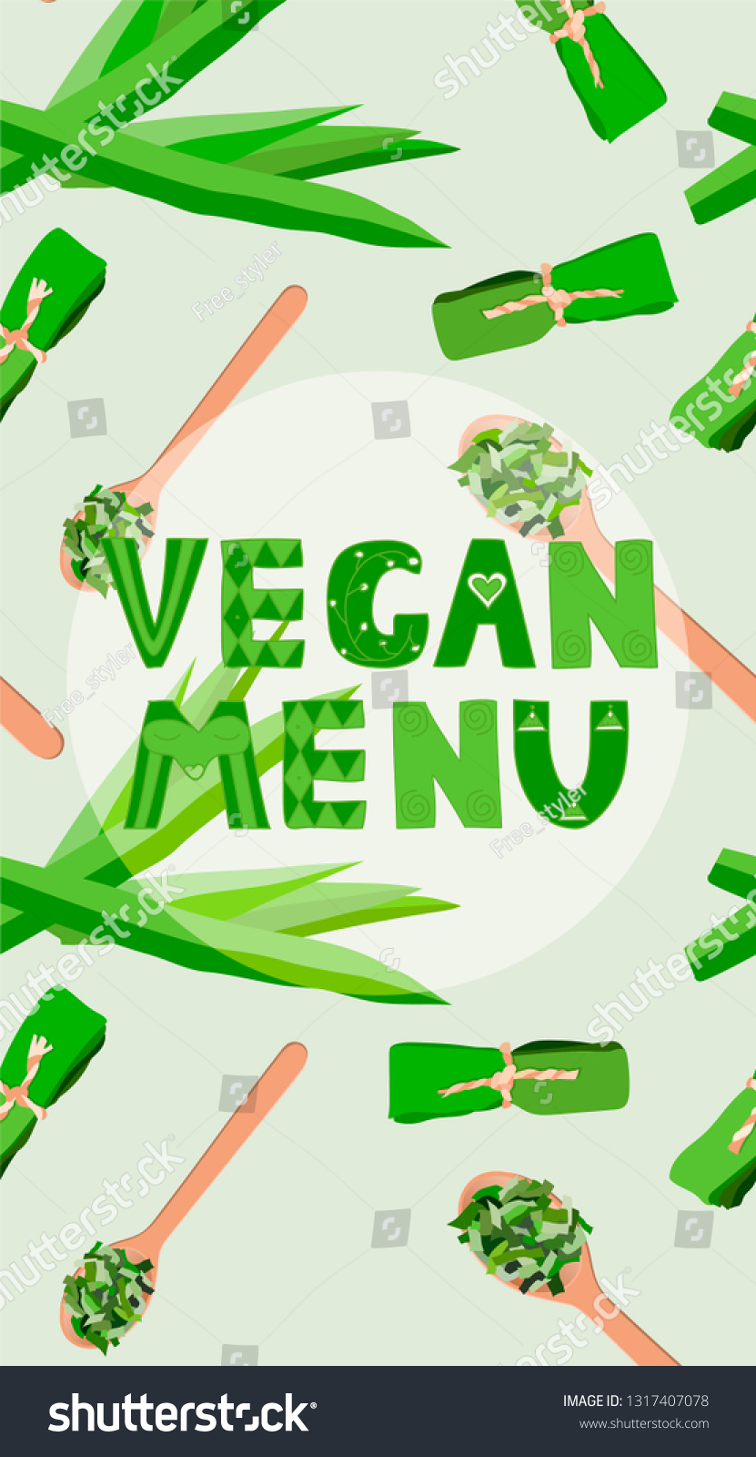Vegan Menu Vector Design Template Stock Vector (Royalty Free) 1317407078