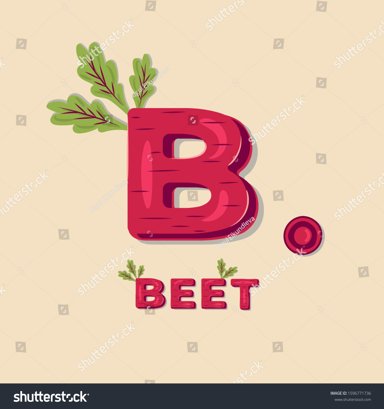 Vegetable Beet Lettering Poster Design Vector Stock Vector (Royalty ...