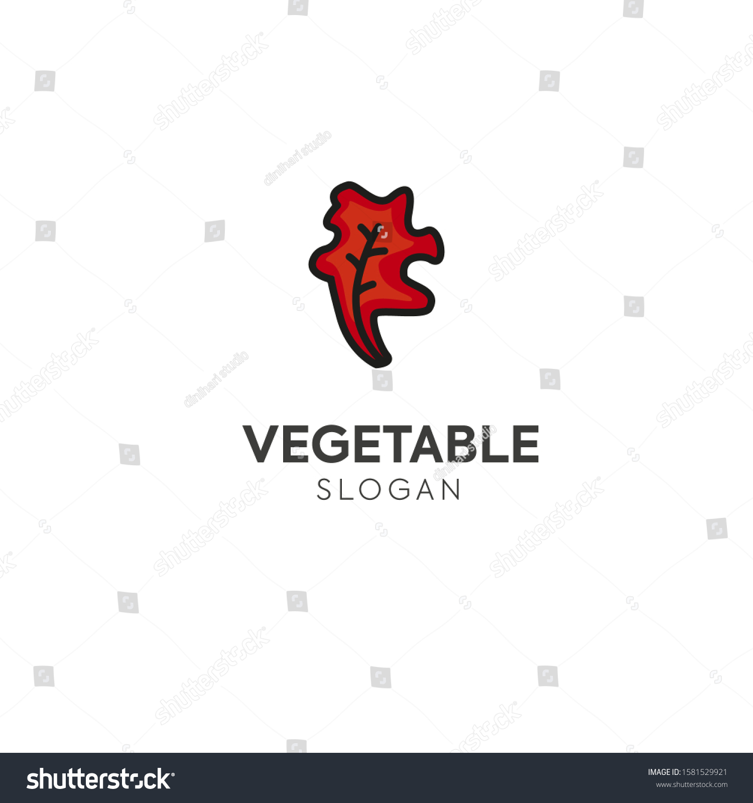Vegetable Concept Logo Simple Modern Stock Vector (Royalty Free ...