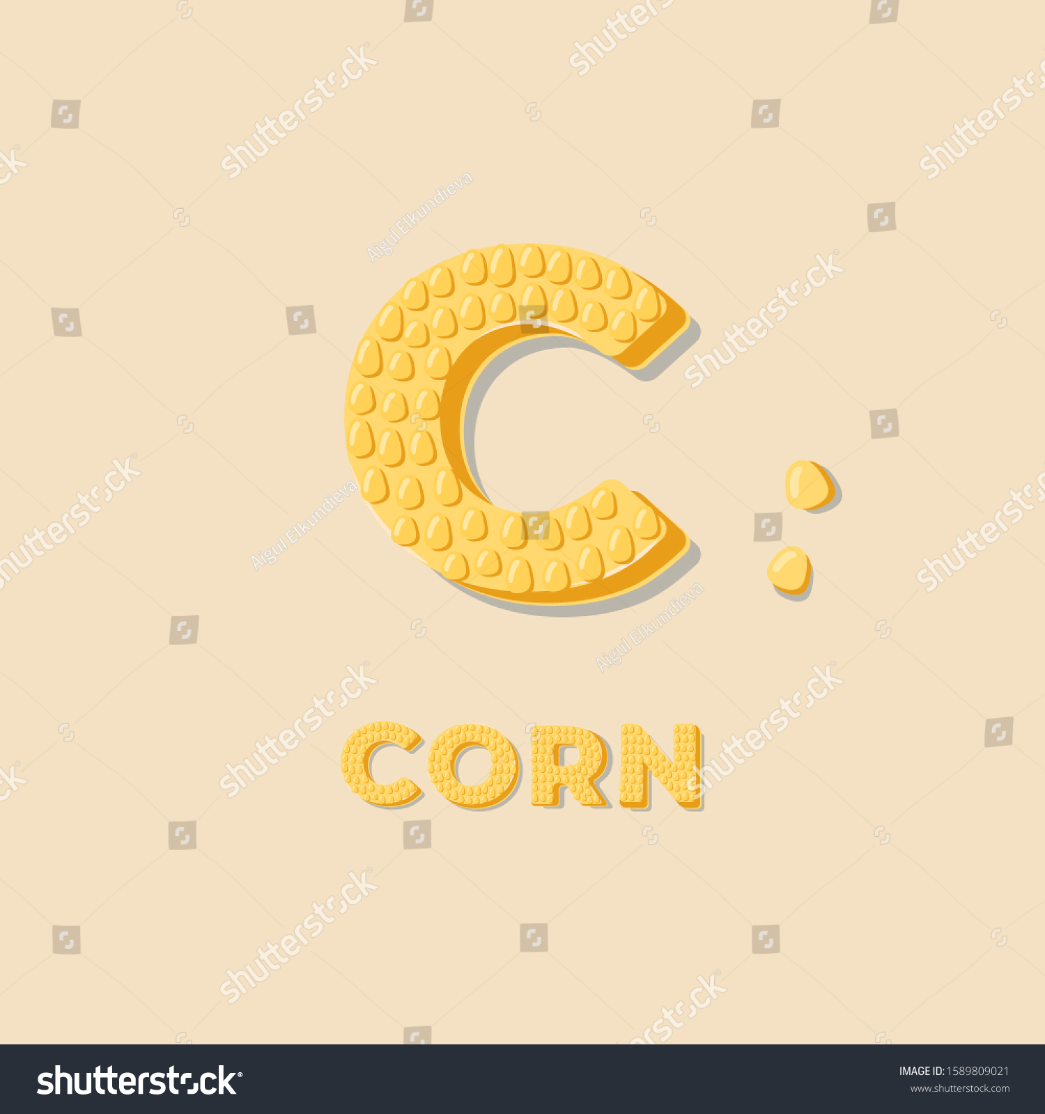 Vegetable Corn Lettering Poster Design Vector Stock Vector (Royalty ...