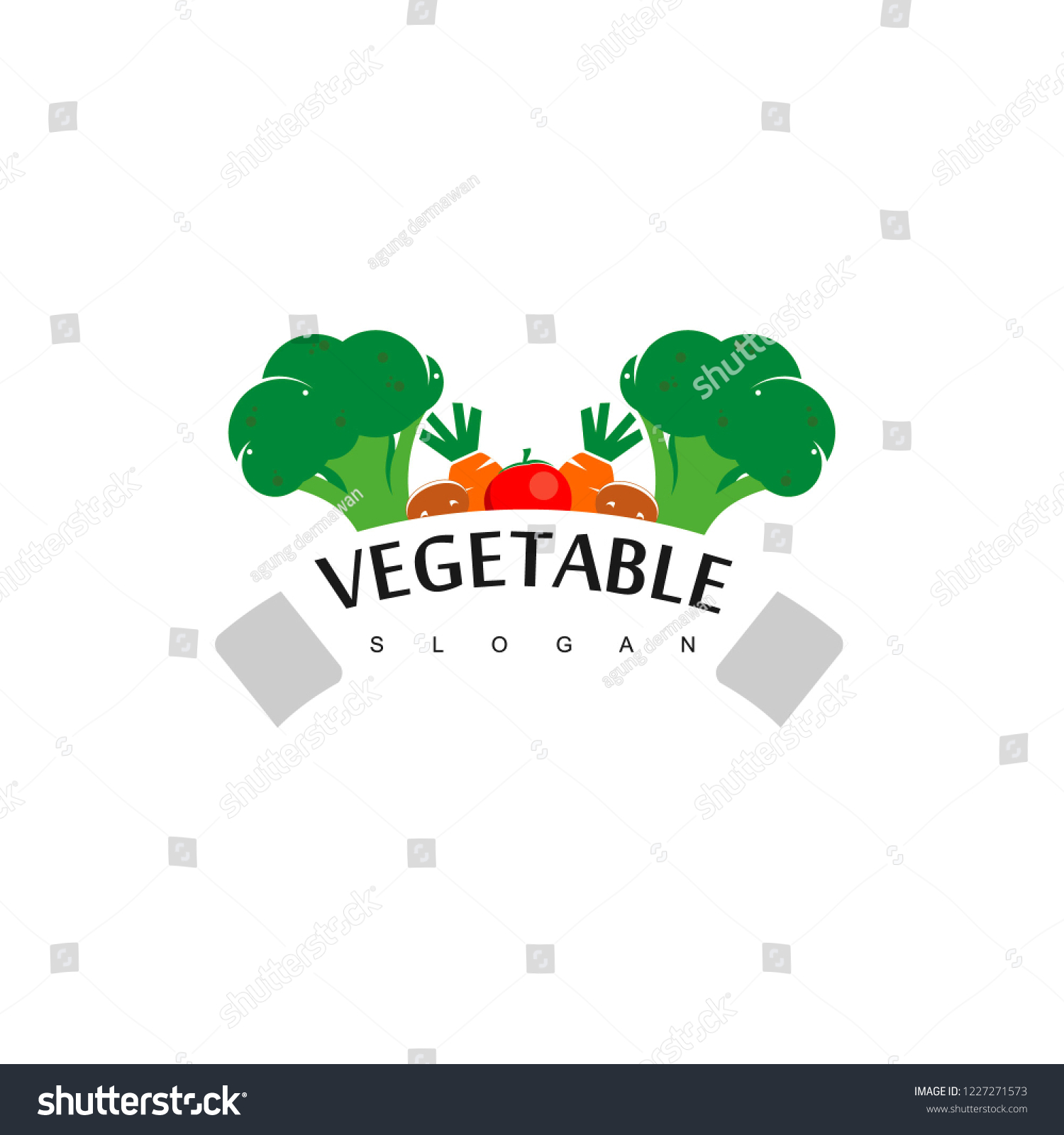 Vegetable Logo Vegan Label Design Vector Stock Vector (Royalty Free ...