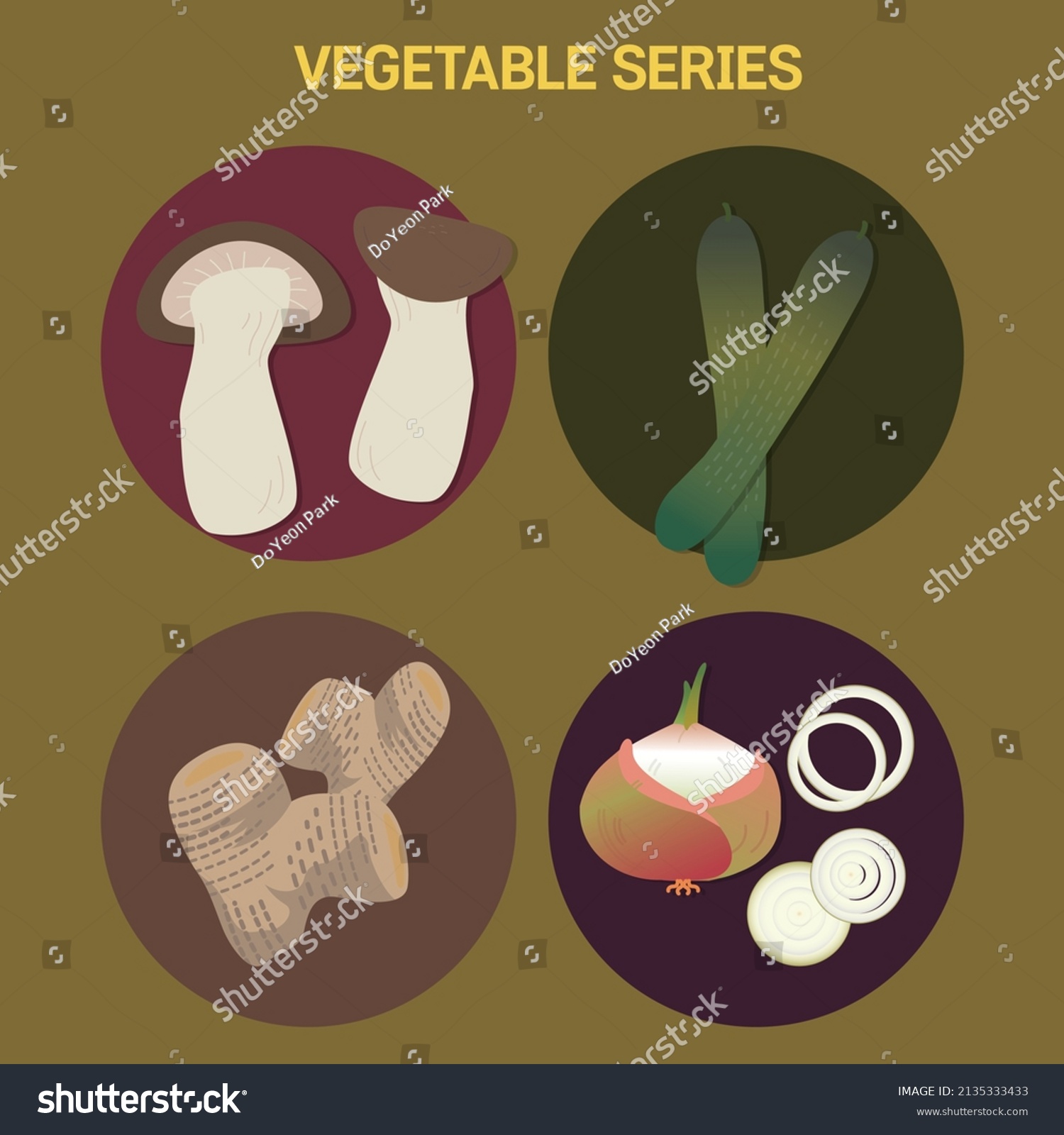 Vegetable Series Design Deco Vector Stock Vector (Royalty Free ...