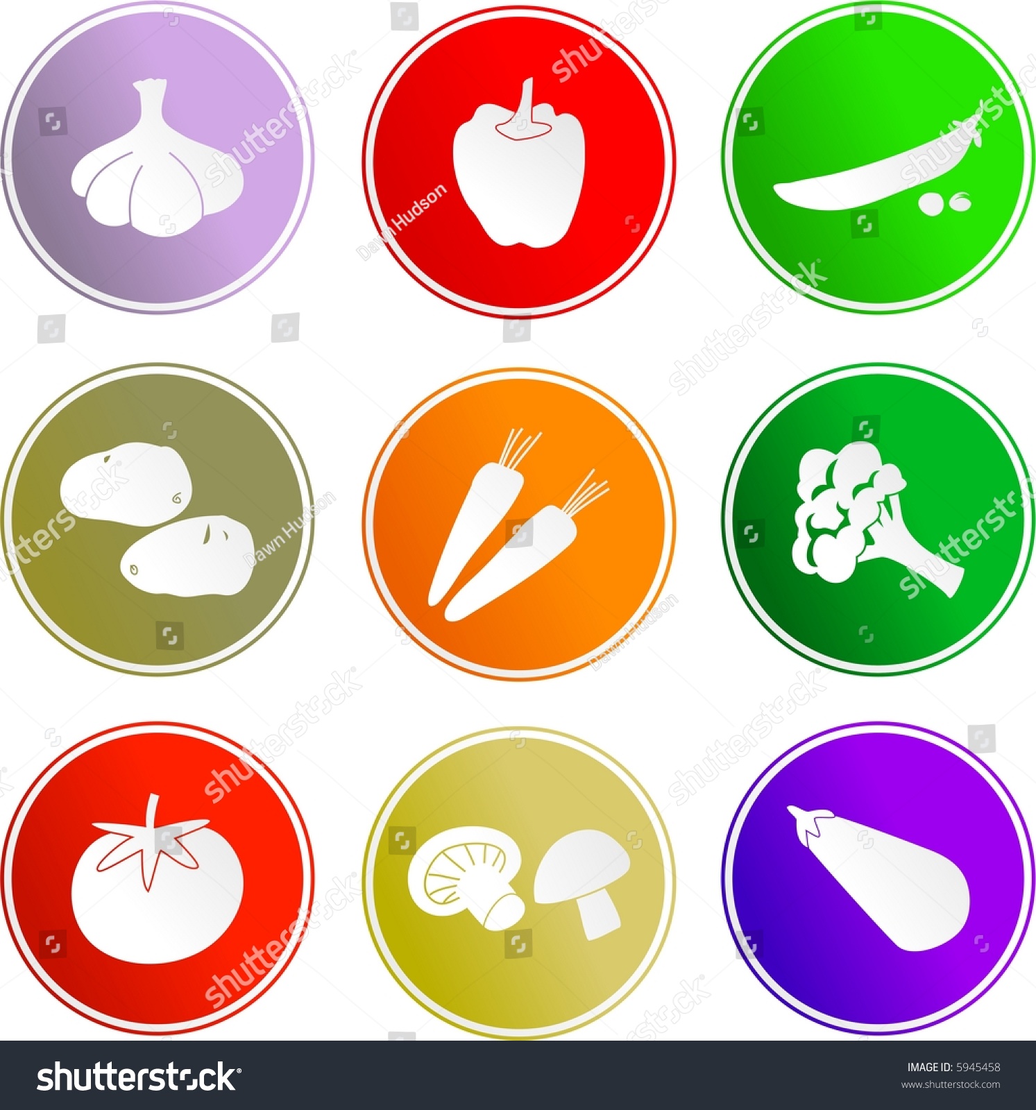 Vegetable Sign Icons Stock Vector (Royalty Free) 5945458 | Shutterstock