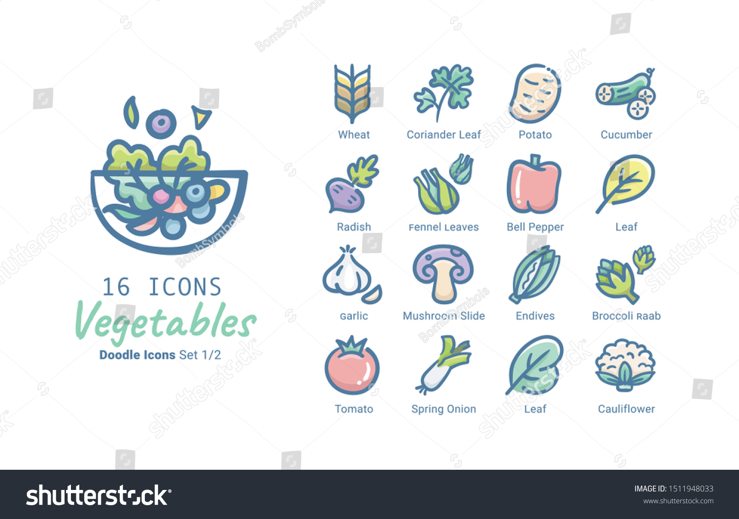 Vegetable Vector Icon Collection Vol1 Stock Vector (Royalty Free ...