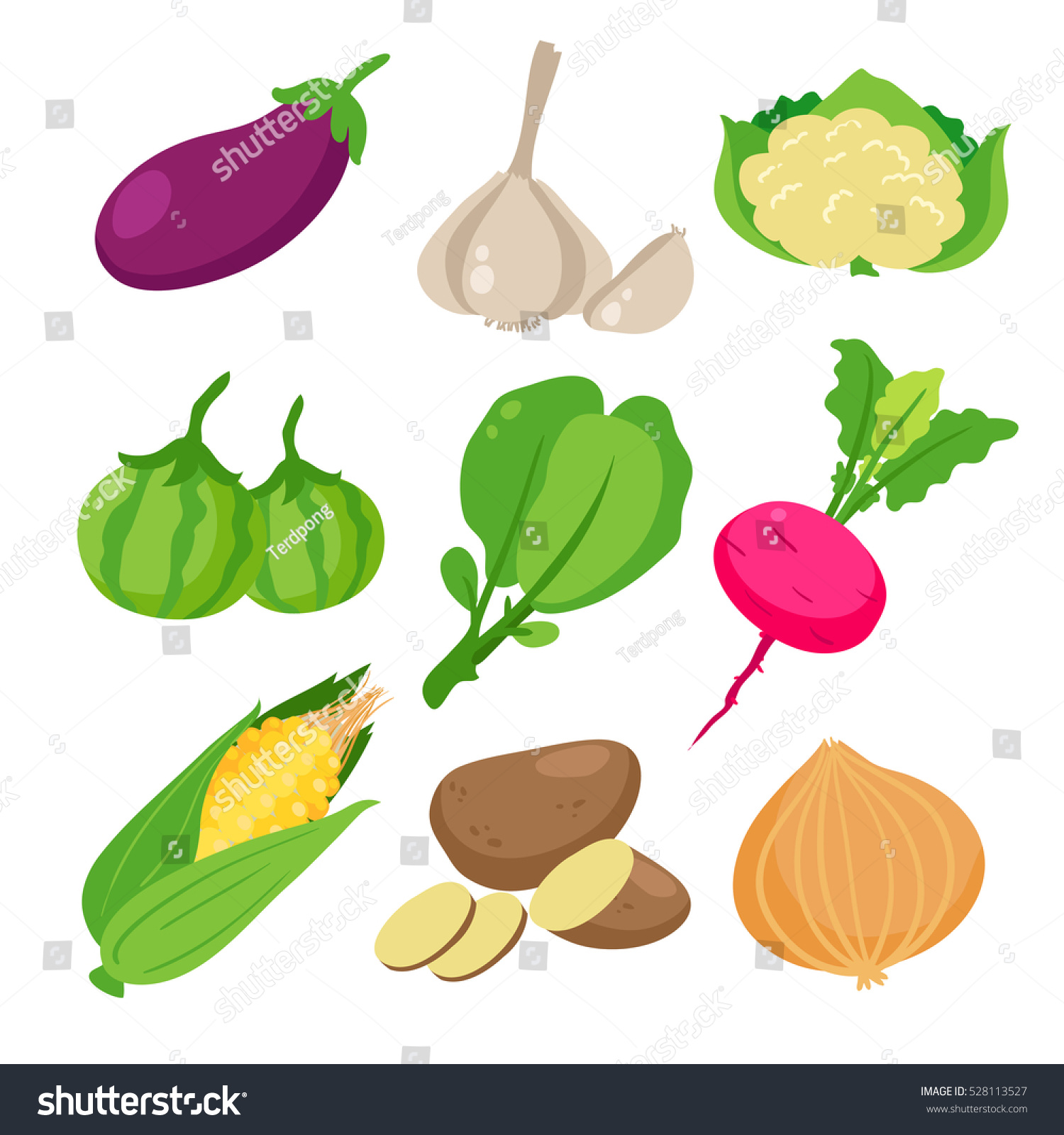 Vegetables Cartoon Design Stock Vector (Royalty Free) 528113527 ...