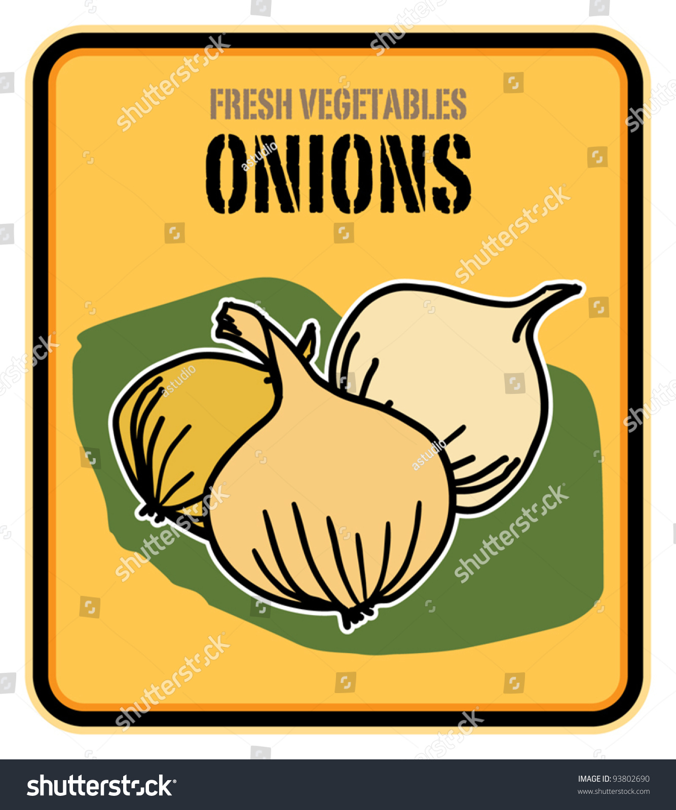 Vegetables Label Onions Vector Illustration: vector de stock (libre de ...