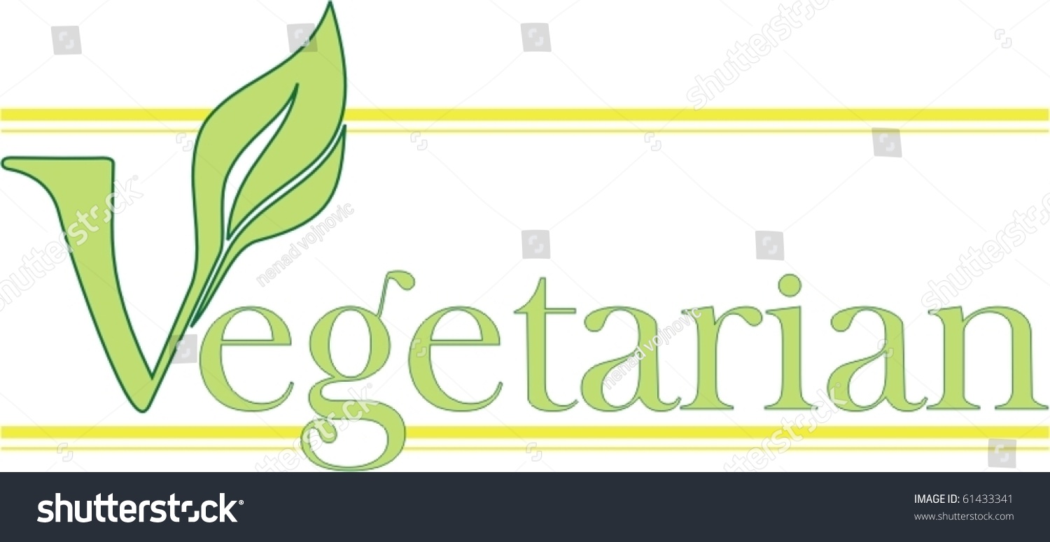 Vegetarian Sign Stock Vector Illustration 61433341 : Shutterstock