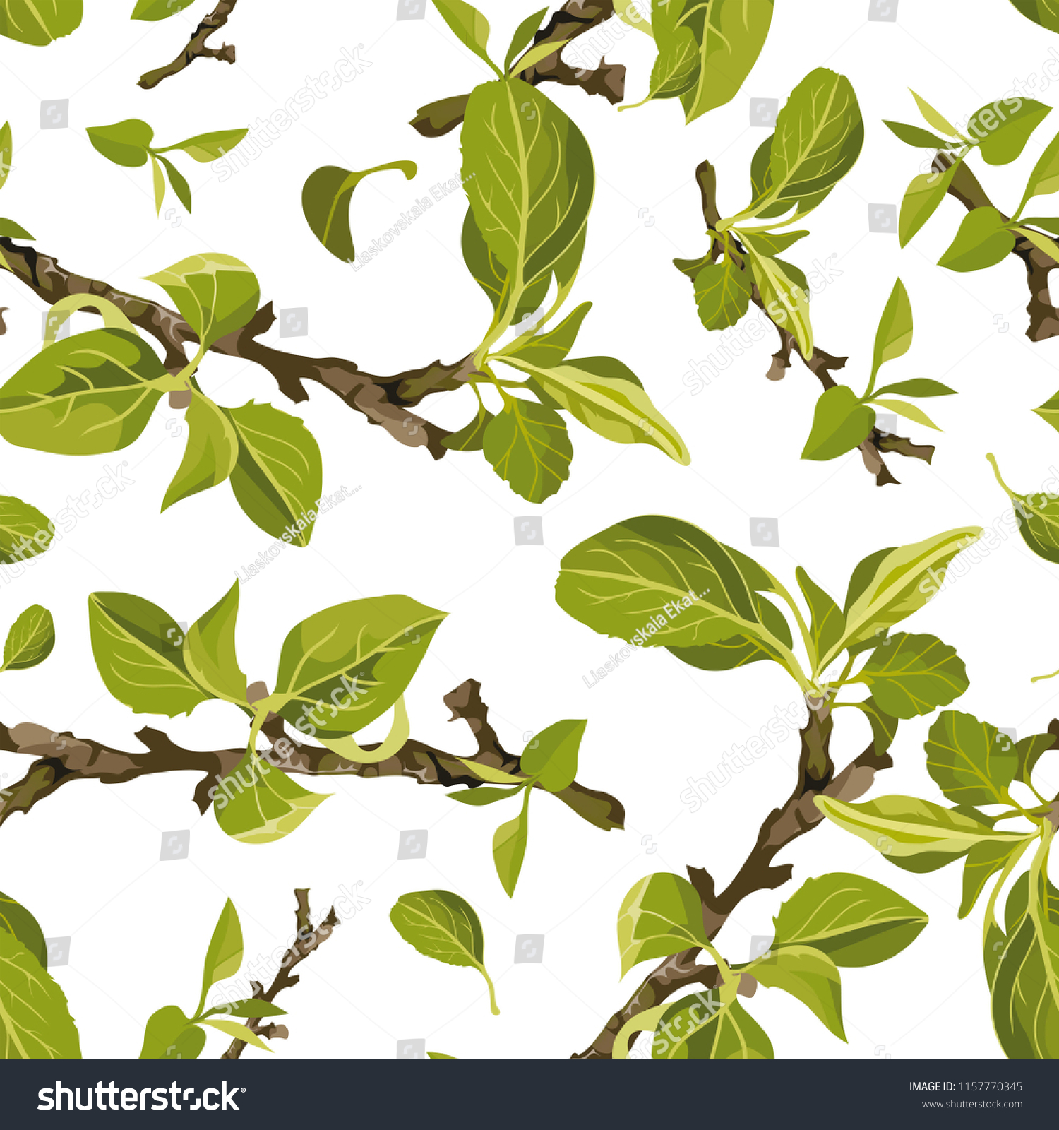 Vegetative Seamless Texture Floral Pattern Background Stock Vector ...