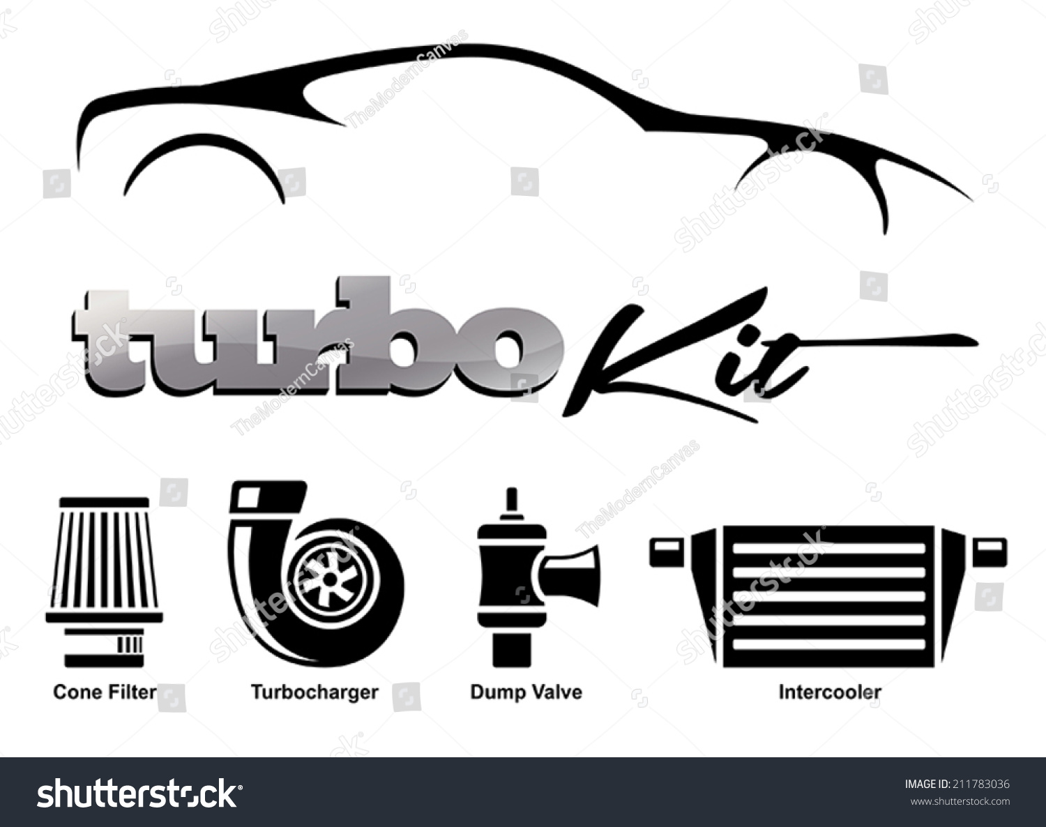 Vehicle Modification Turbo Kit: vector de stock (libre de regalías ...