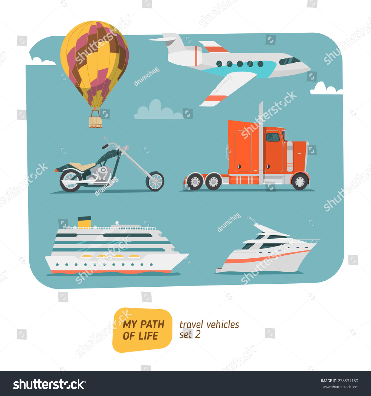 Vehicles Collection Vector Illustration: vector de stock (libre de ...