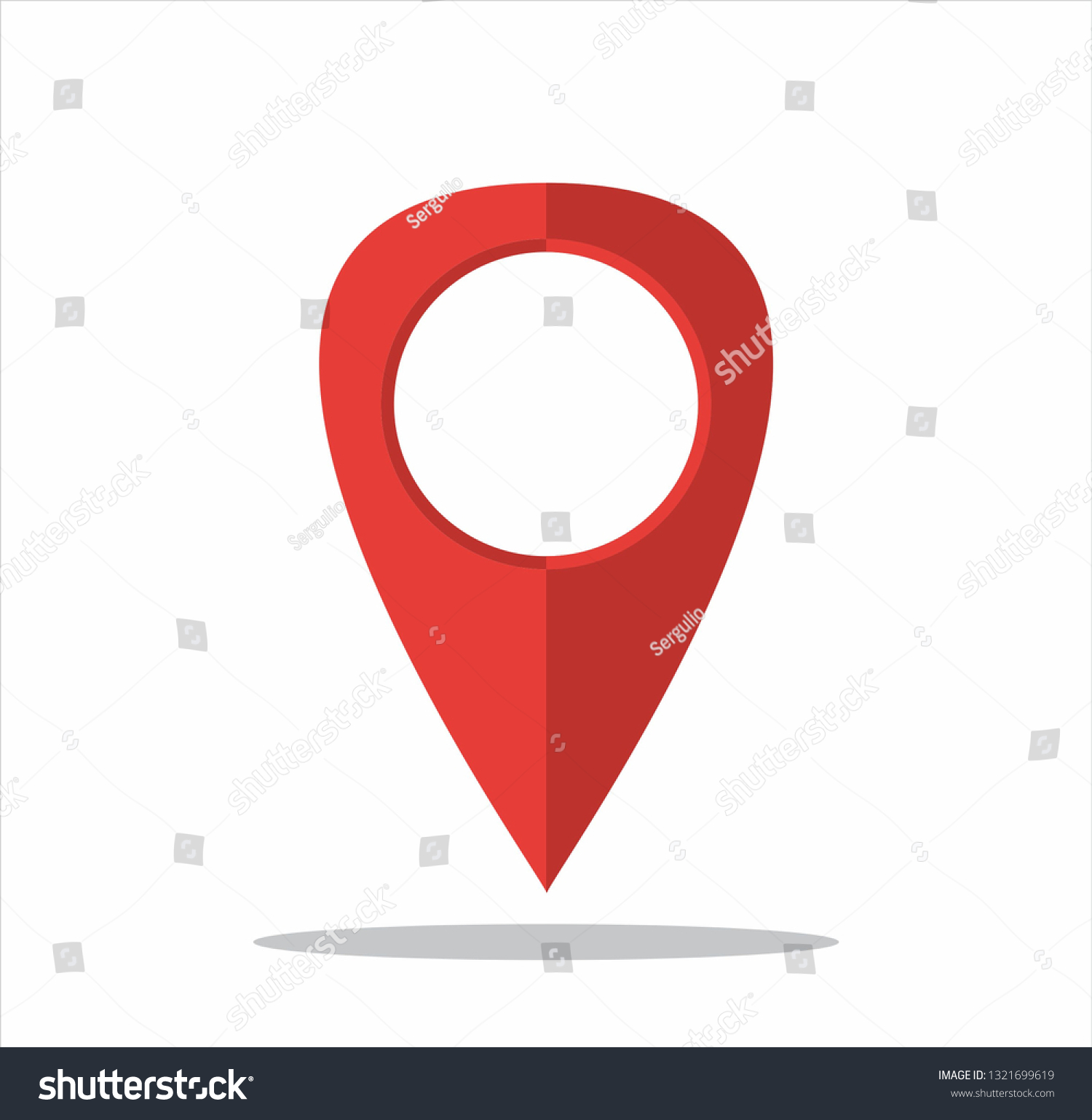 Vektor Map Pointer Icon Gps Location Stock Vector (Royalty Free) 1321699619