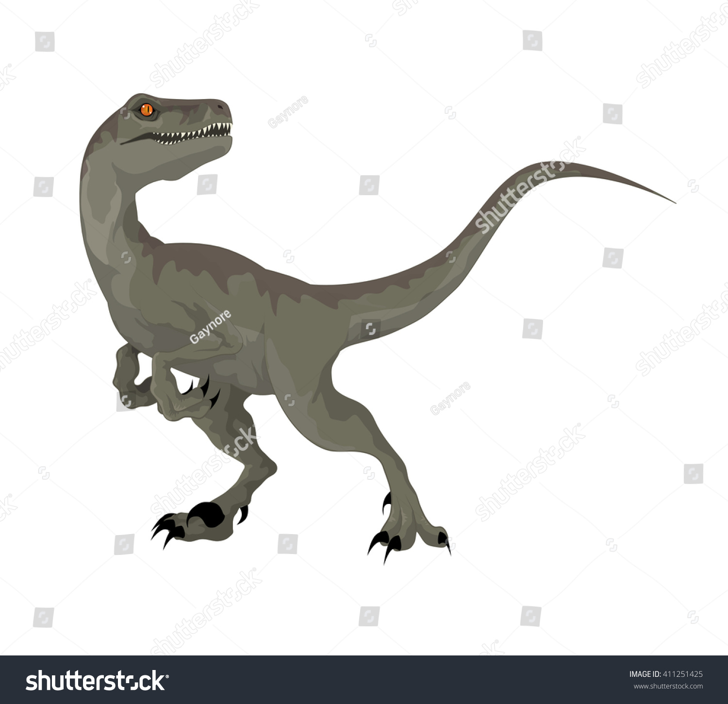 Velociraptor Stock Vector (Royalty Free) 411251425