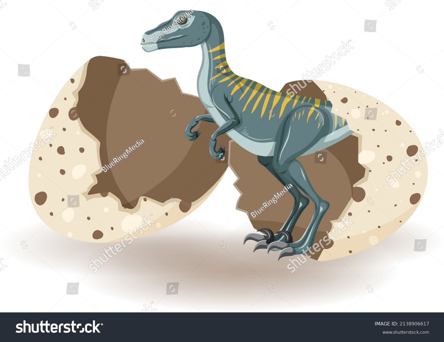 Velociraptor Hatching Egg Illustration Stock Vector (Royalty Free ...