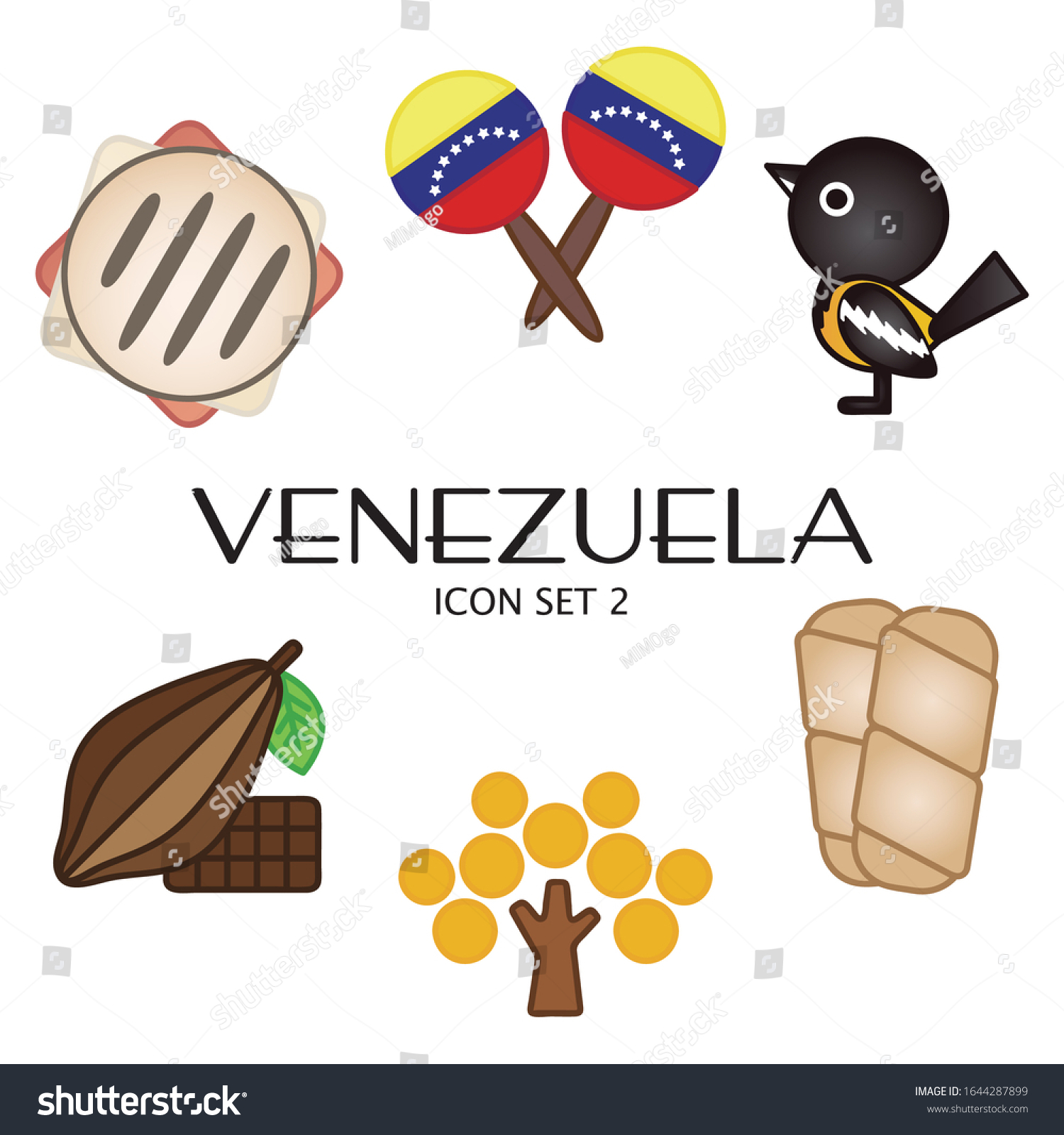 Venezuela Icon Set 2 Vector Illustration Stock Vector (Royalty Free ...