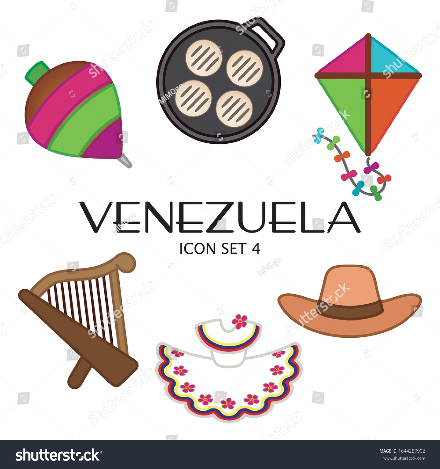 Juego de iconos de Venezuela 4: vector de stock (libre de regalías ...