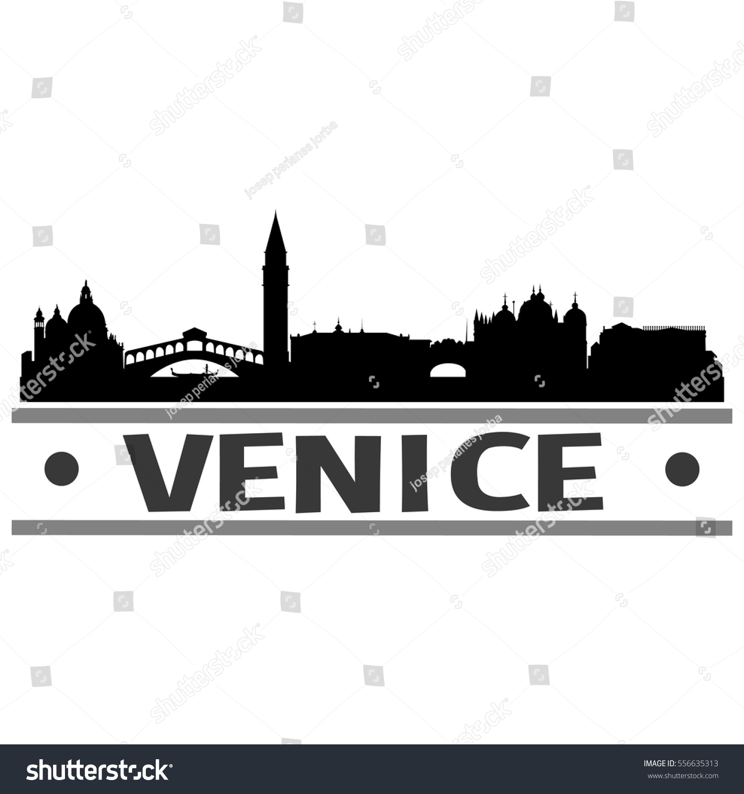 Venice Silhouette Skyline Stock Vector 556635313 - Shutterstock