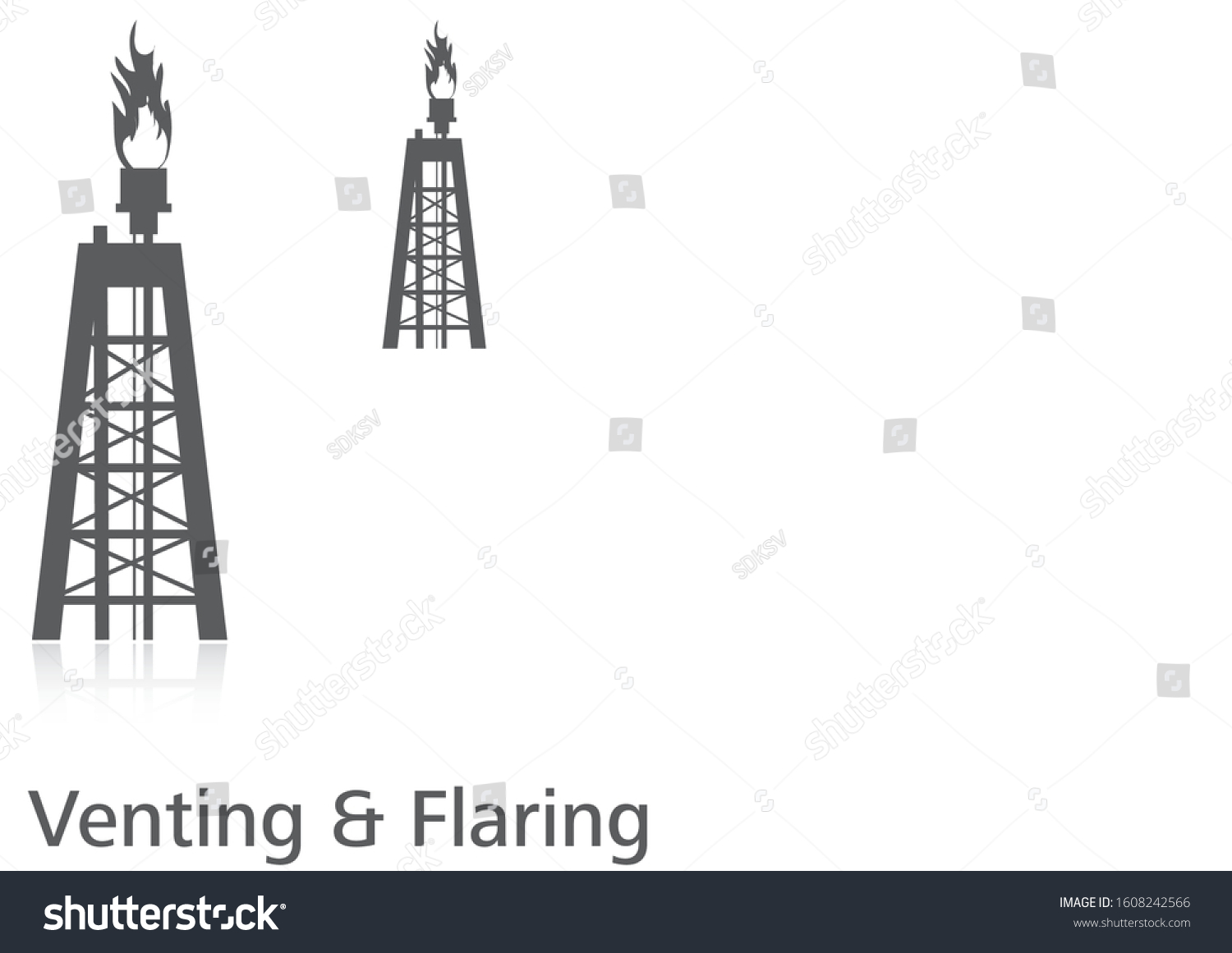 Venting Flaring Flat Industrial Illustration Stock Vector (Royalty Free ...