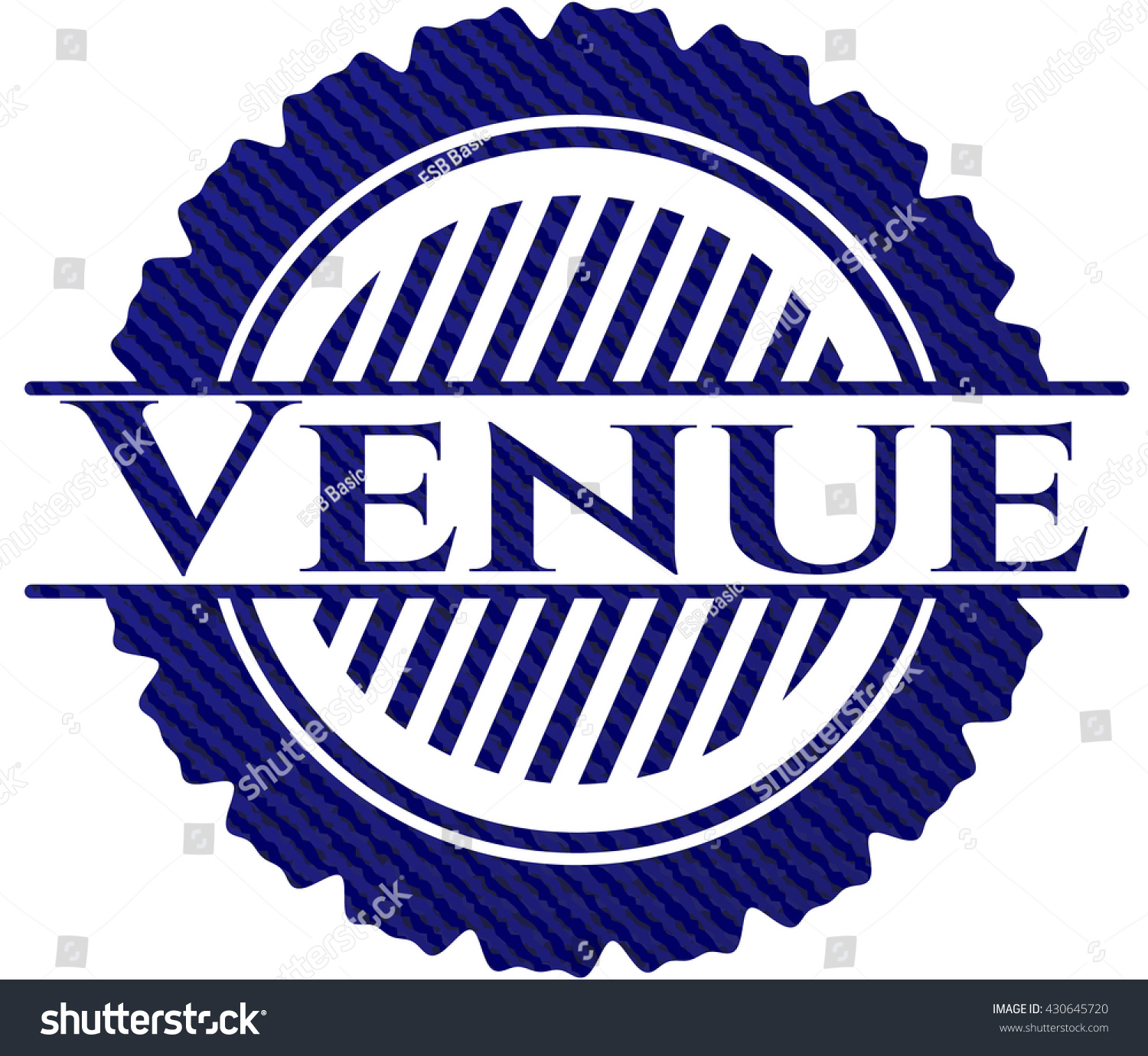 Venue Emblem Denim Texture Stock Vector (Royalty Free) 430645720 ...