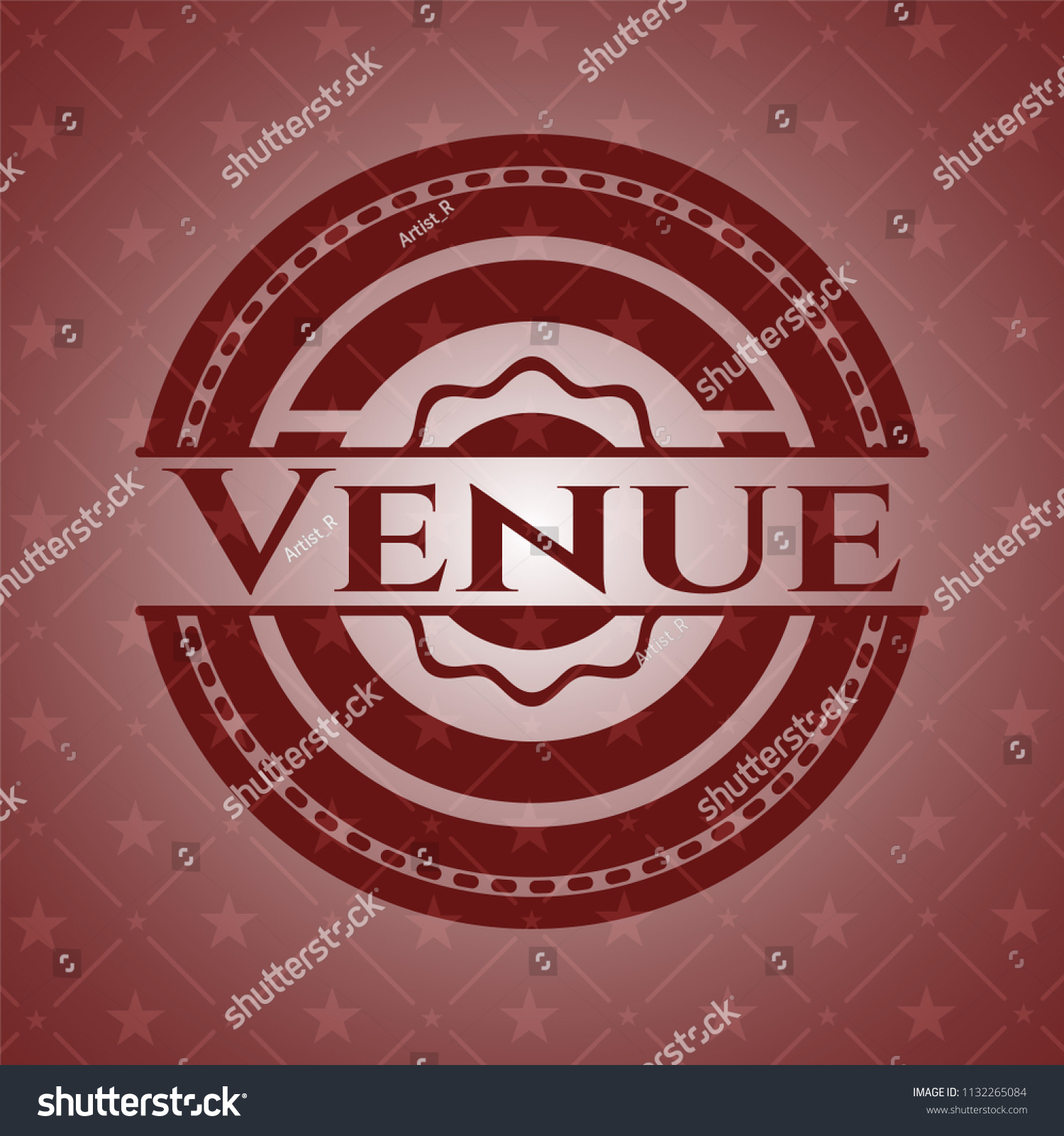 Venue Realistic Red Emblem Stock Vector (Royalty Free) 1132265084 ...