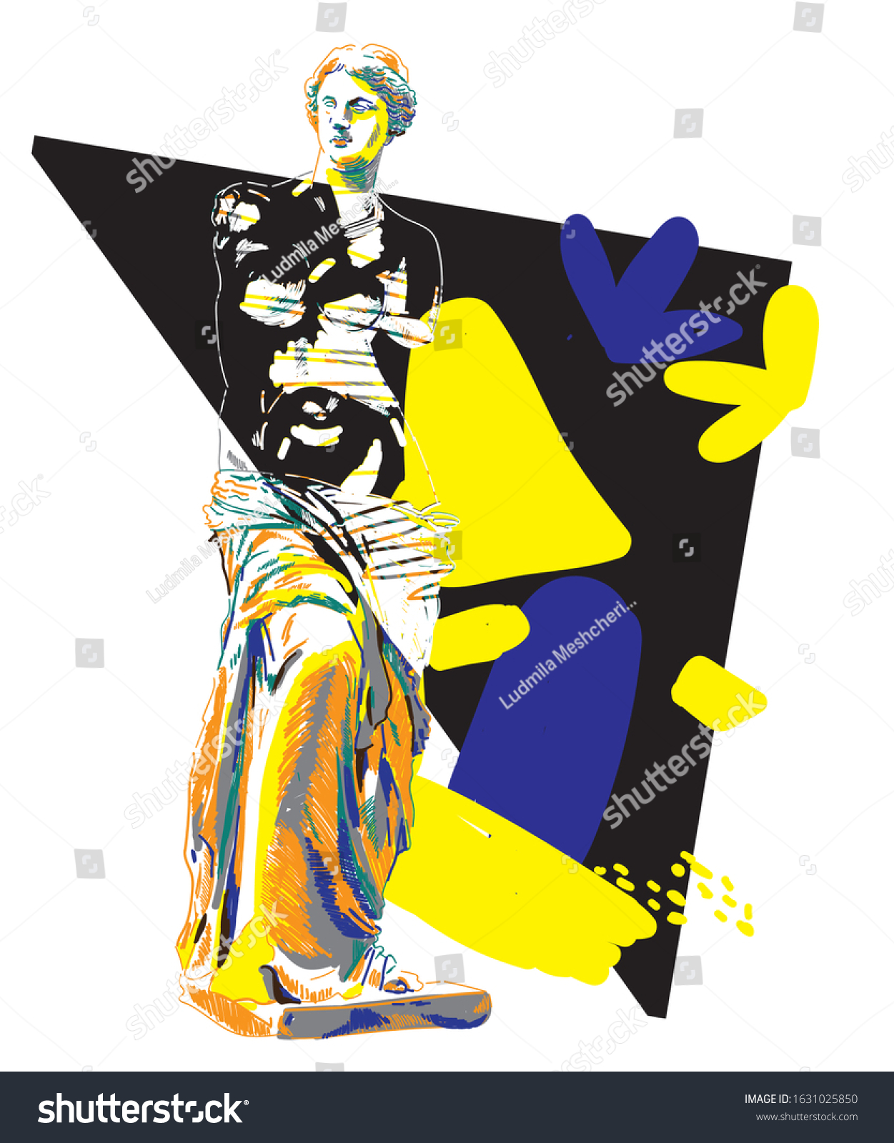 Venus Armless Greek Statue Famous Work Stock Vector Royalty Free 1631025850