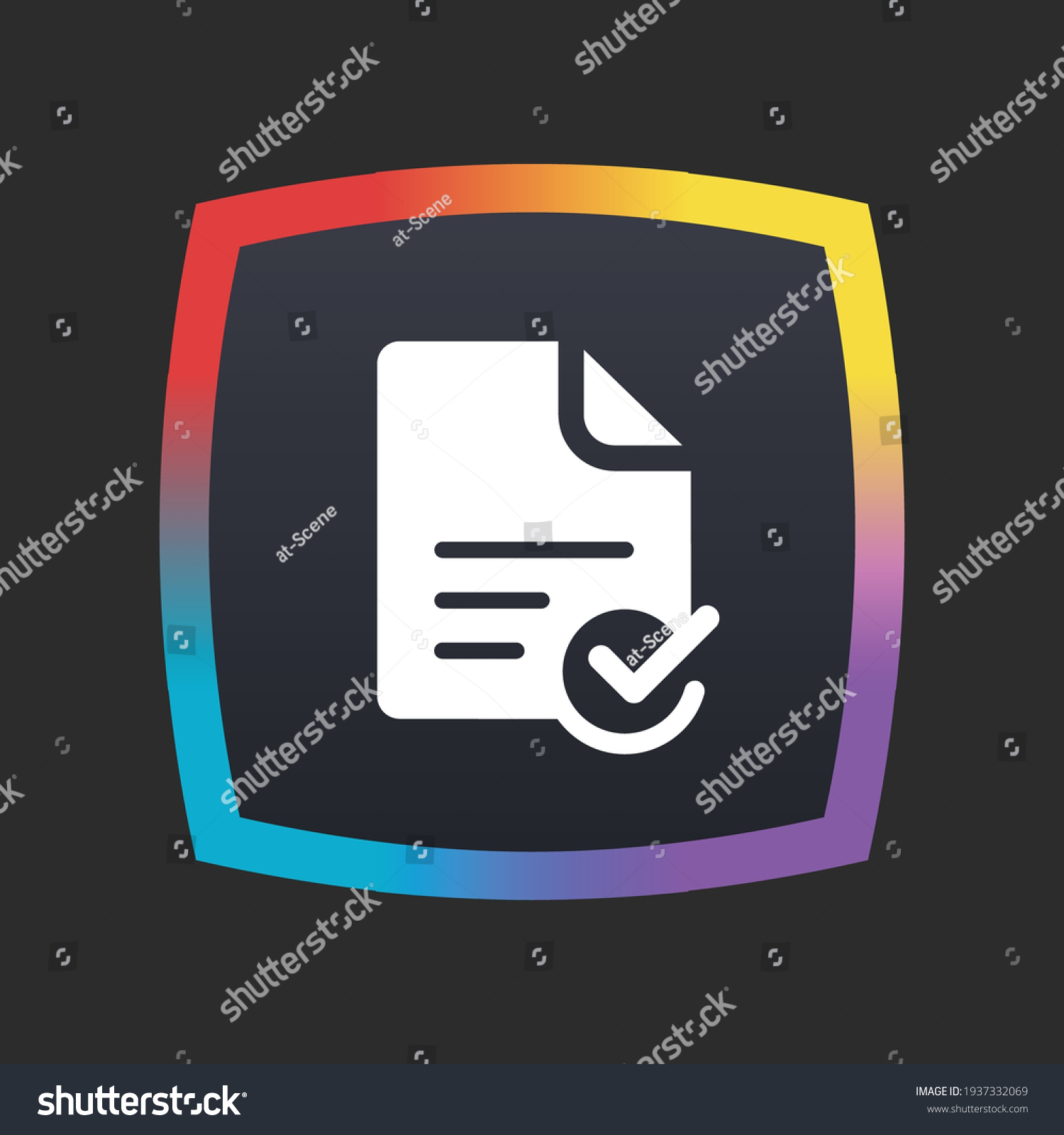 Verfied Document App Icon Button Stock Vector (Royalty Free) 1937332069 ...