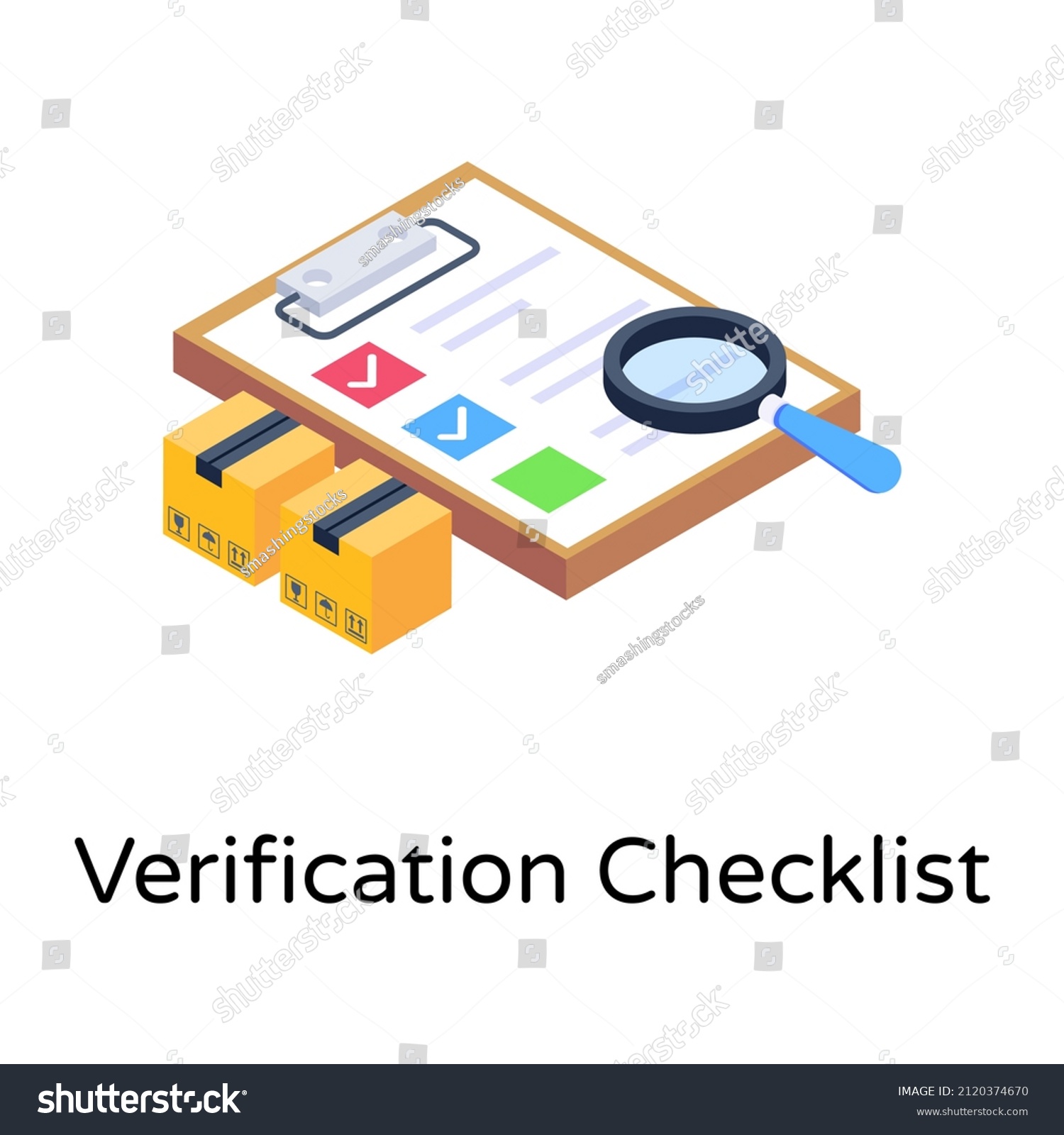 Verification Checklist Icon Editable Isometric Design Stock Vector ...