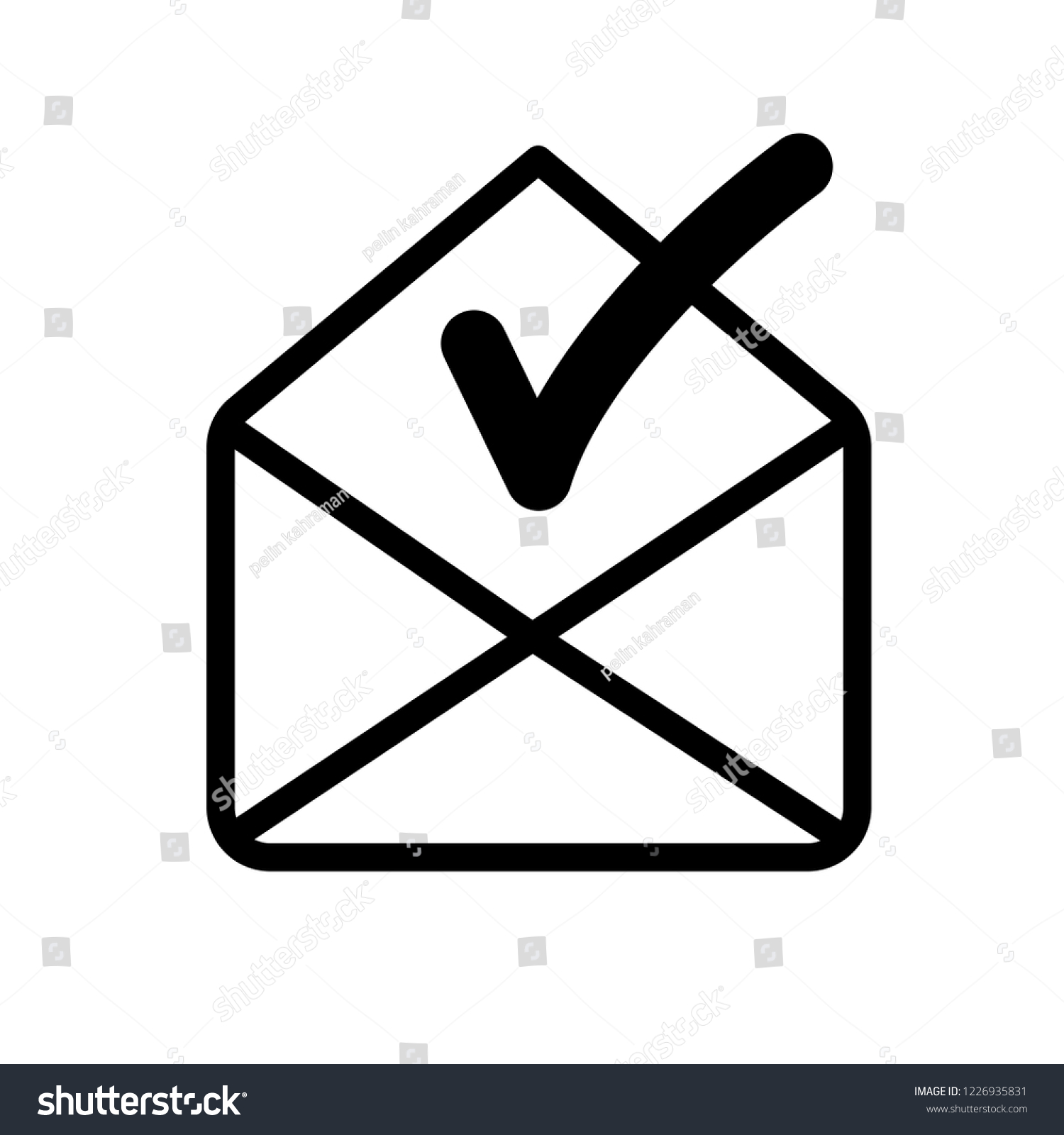 Verified Email Address Icon Stock Vector (Royalty Free) 1226935831 ...