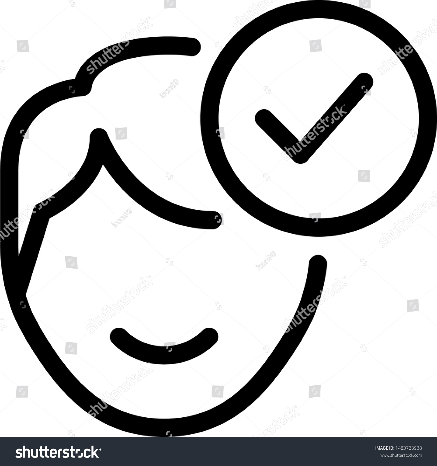 Verified Face Scan Check Mark Logotype Stock Vector (Royalty Free ...