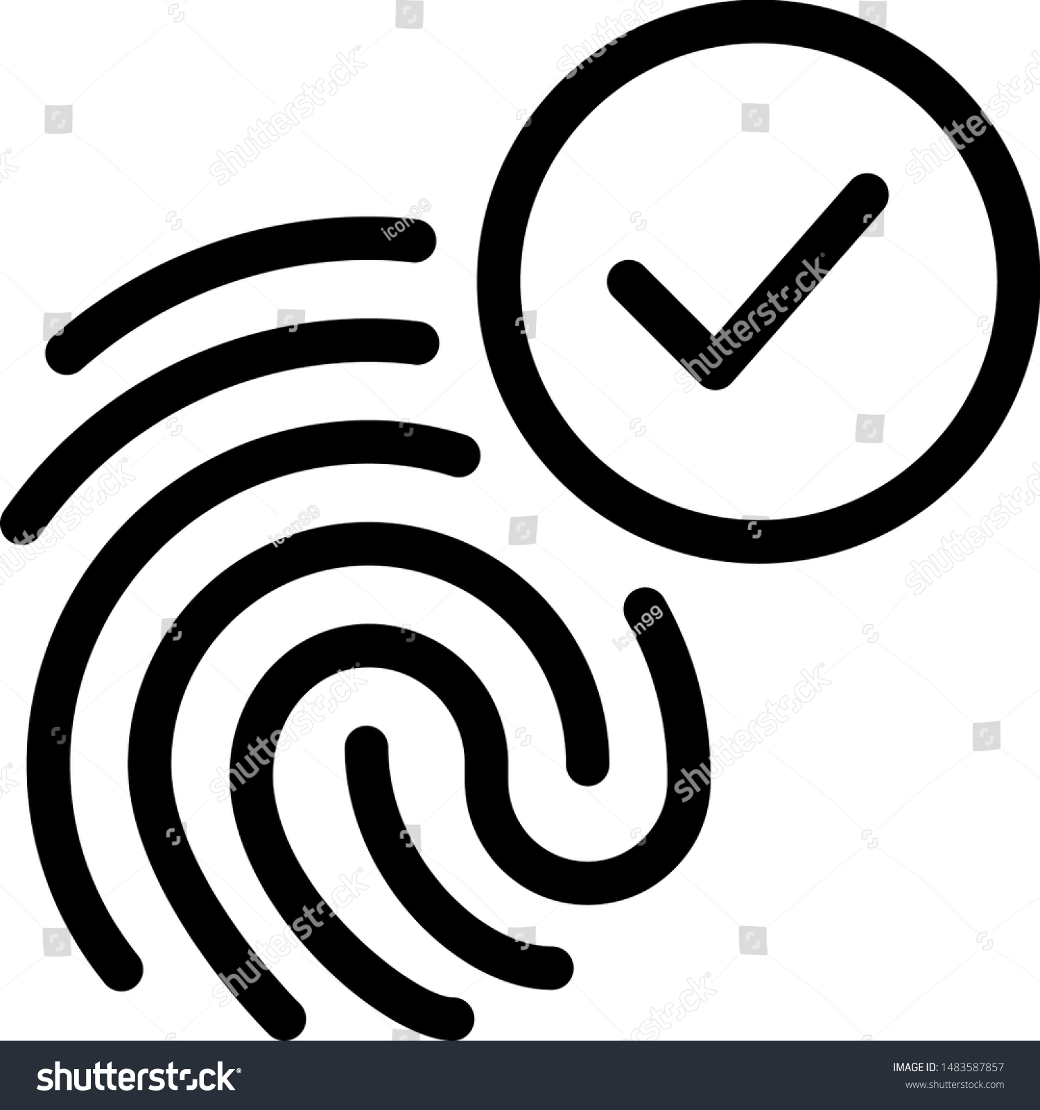 Verified Finger Scan Checkmark Logotype Layout: vector de stock (libre ...