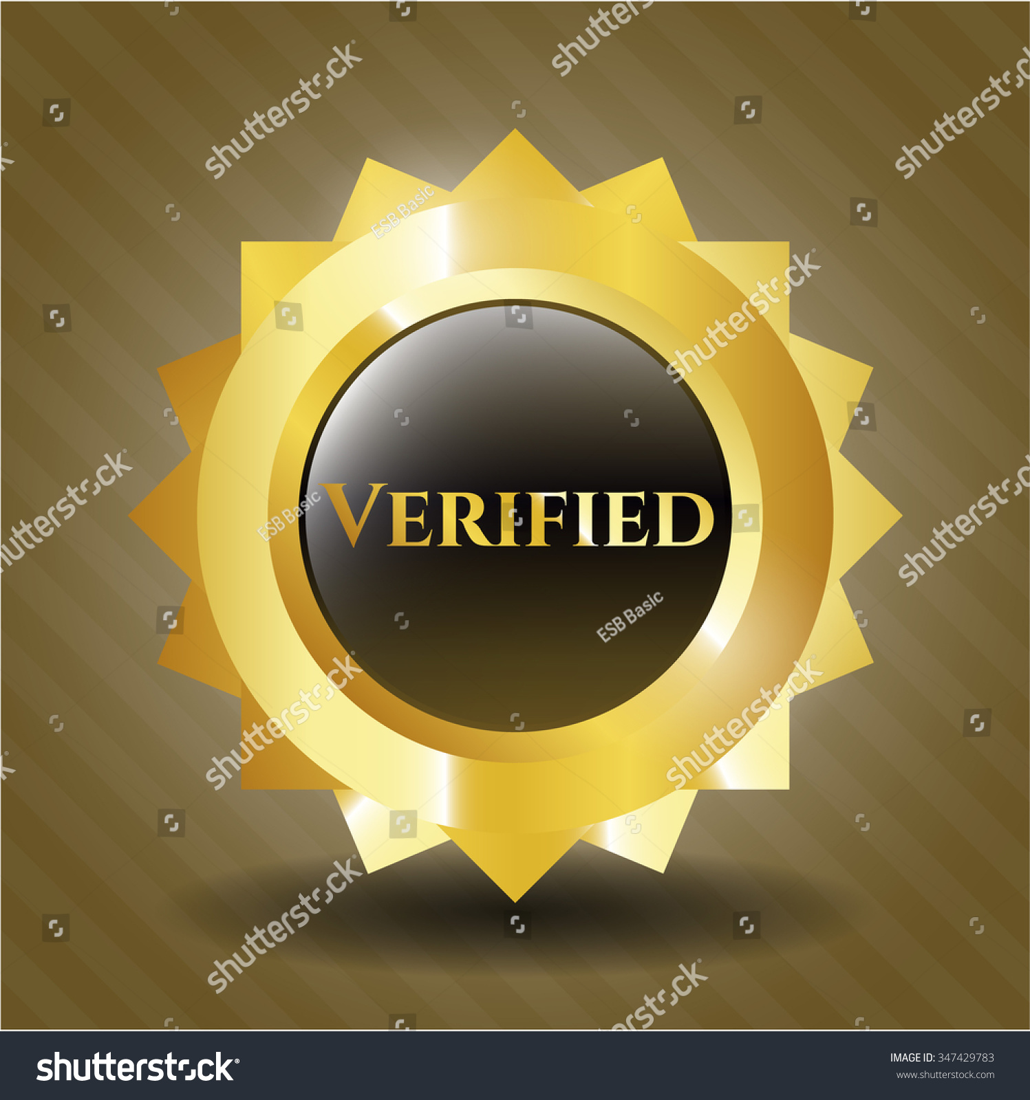 Verified Gold Emblem Stock Vector (Royalty Free) 347429783