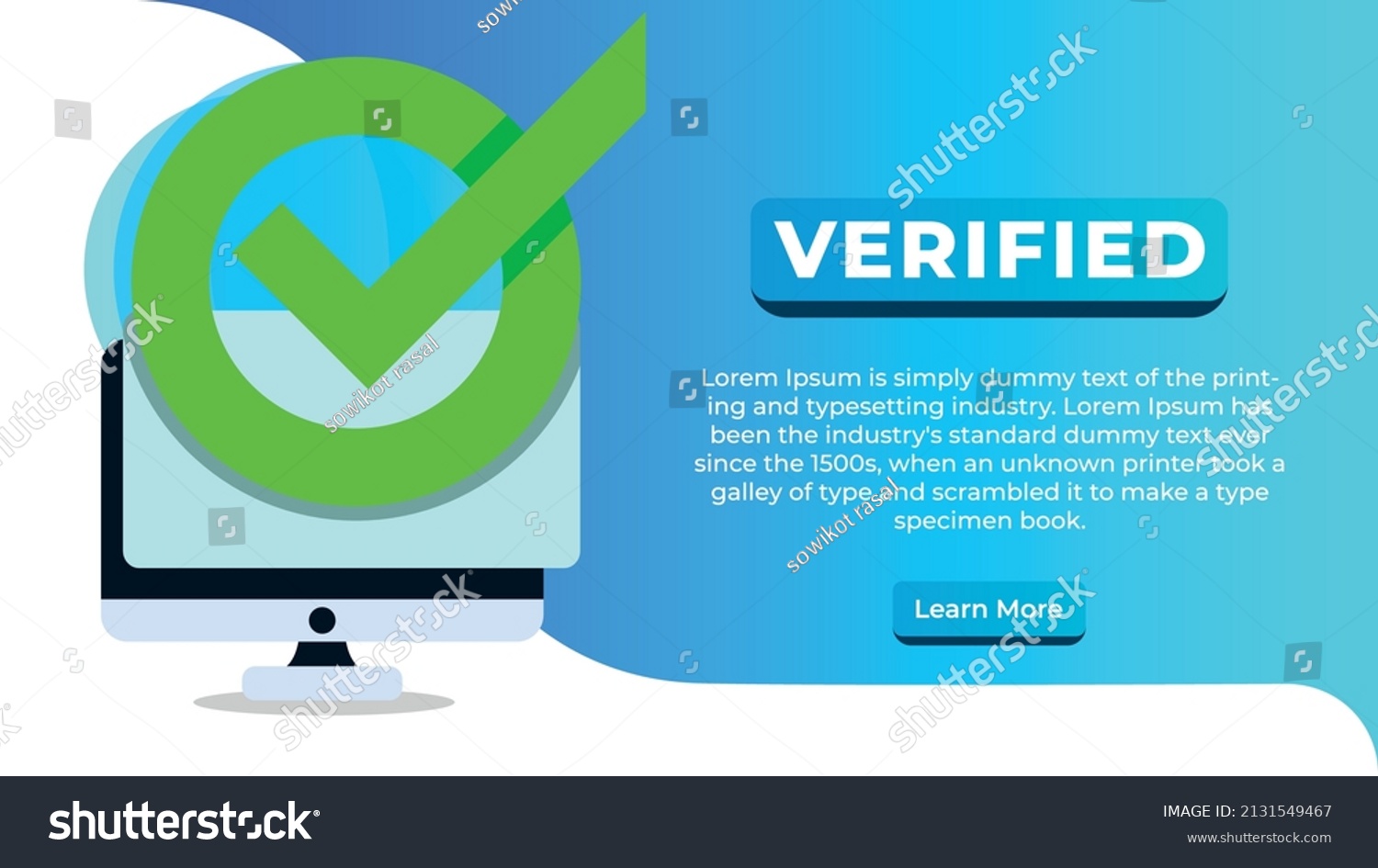 Verified Website Banner Design Template Stock Vector (Royalty Free ...