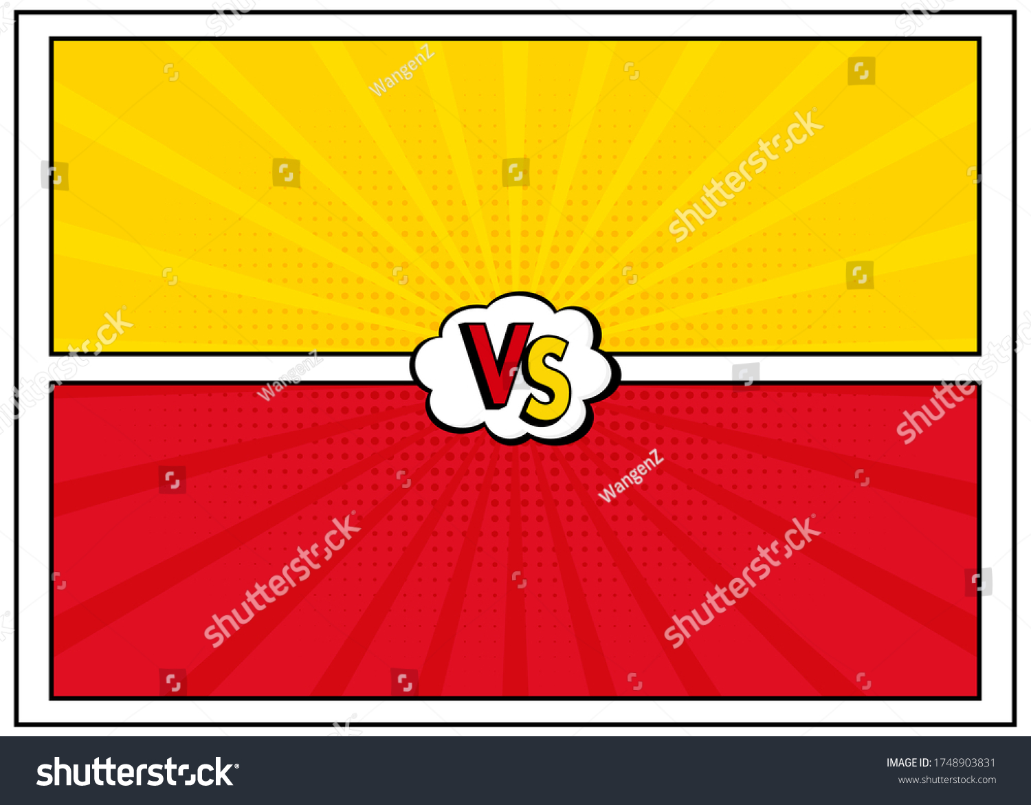 Versus Comic Battle Page Background Design Stock Vector (Royalty Free ...
