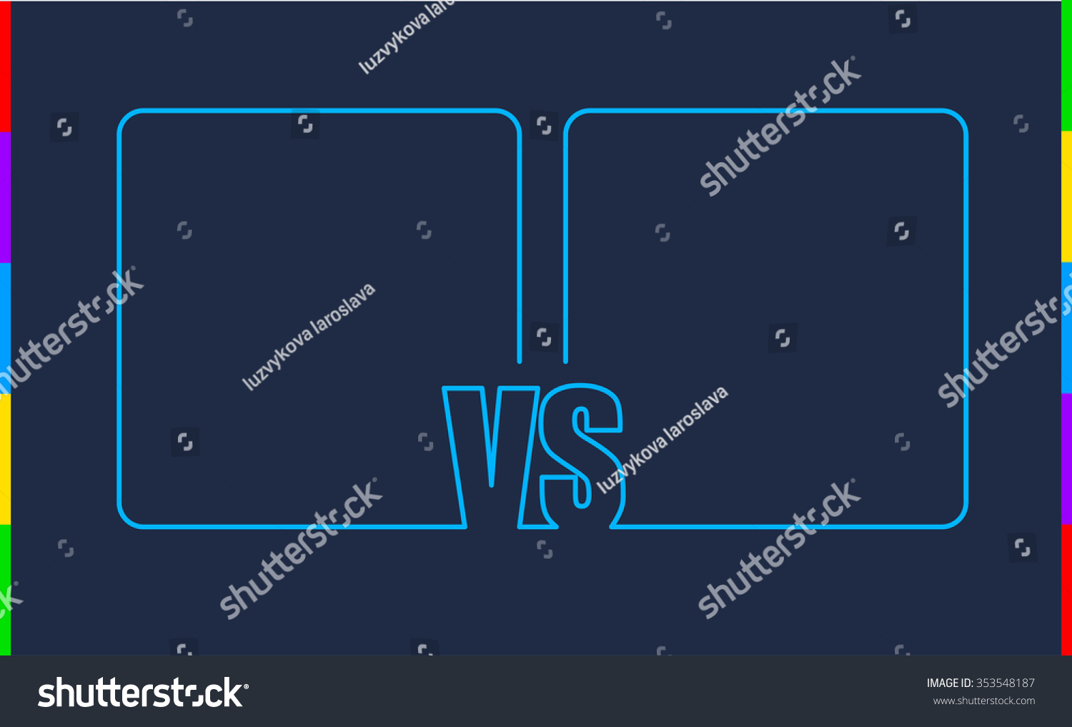 Versus Screen Blank Square Frames Vector Stock Vector (Royalty Free ...