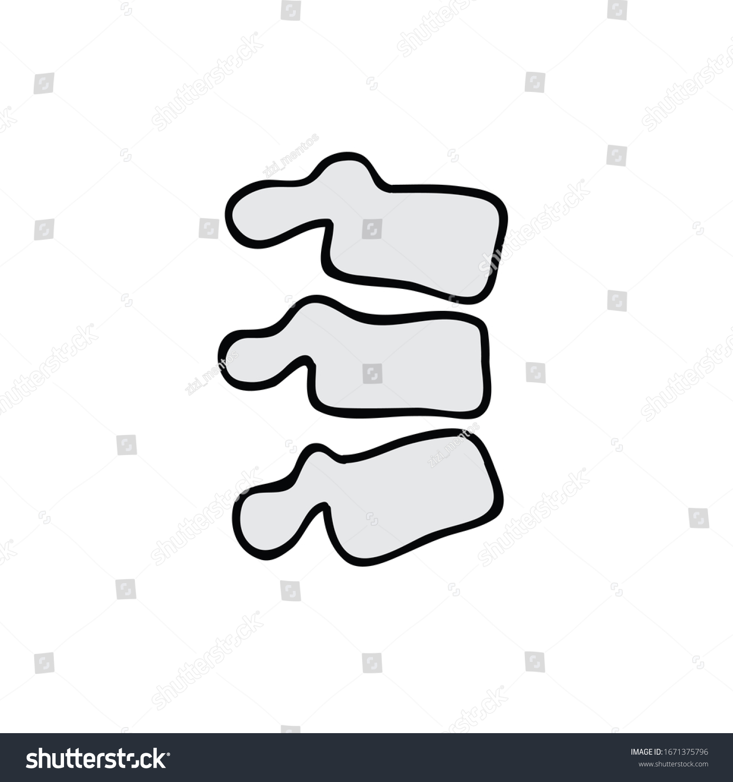 Vertebrae Doodle Icon Vector Illustration Stock Vector (Royalty Free ...