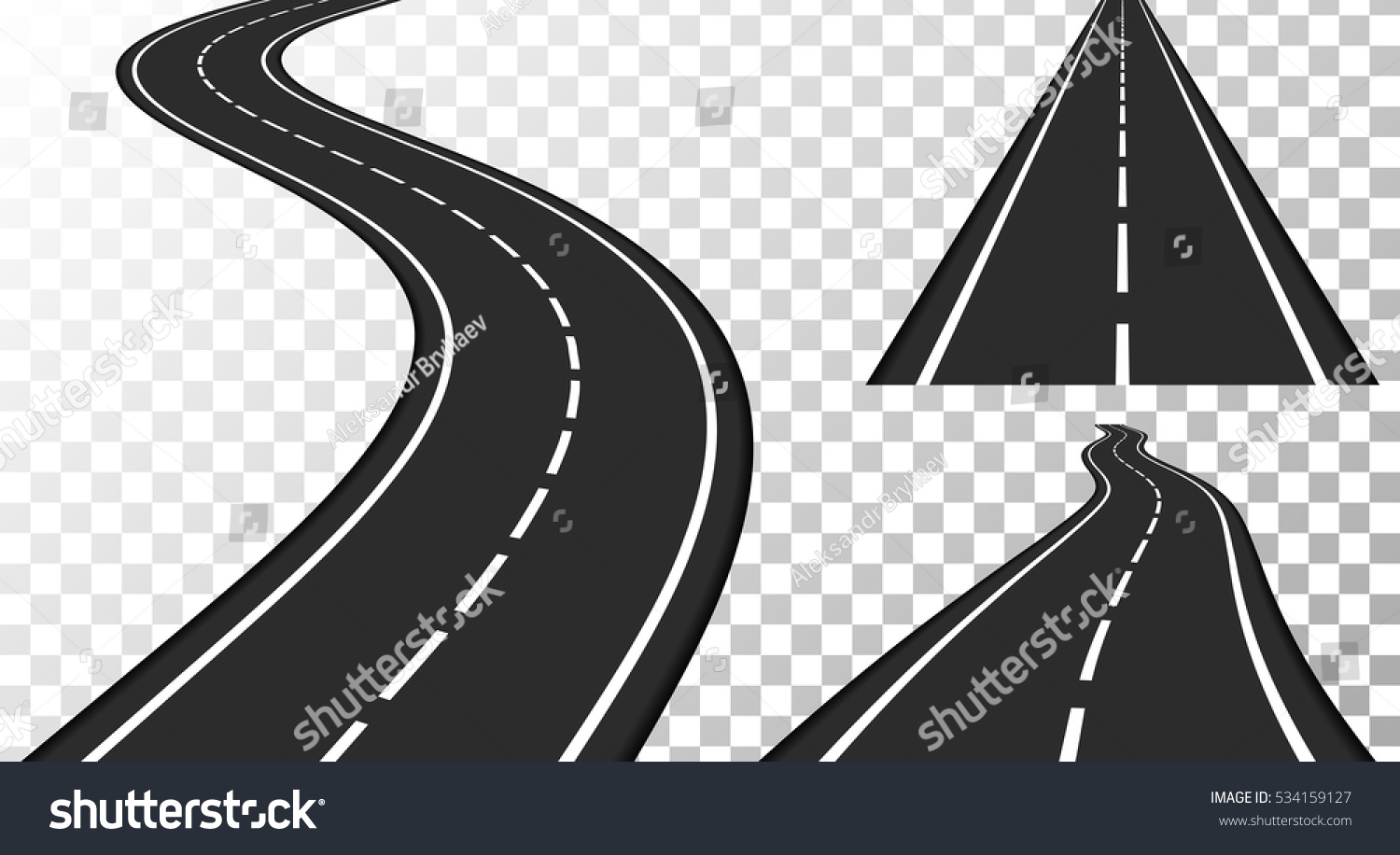 Vertical Asphalt Roads Vector Eps10 Illustration Stock Vector 534159127 ...
