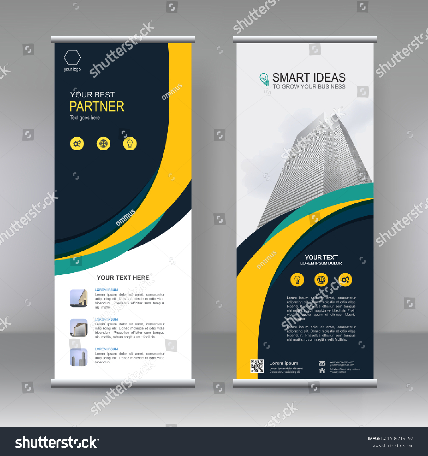 Vertical Banner Stand Template Design Stock Vector (Royalty Free ...
