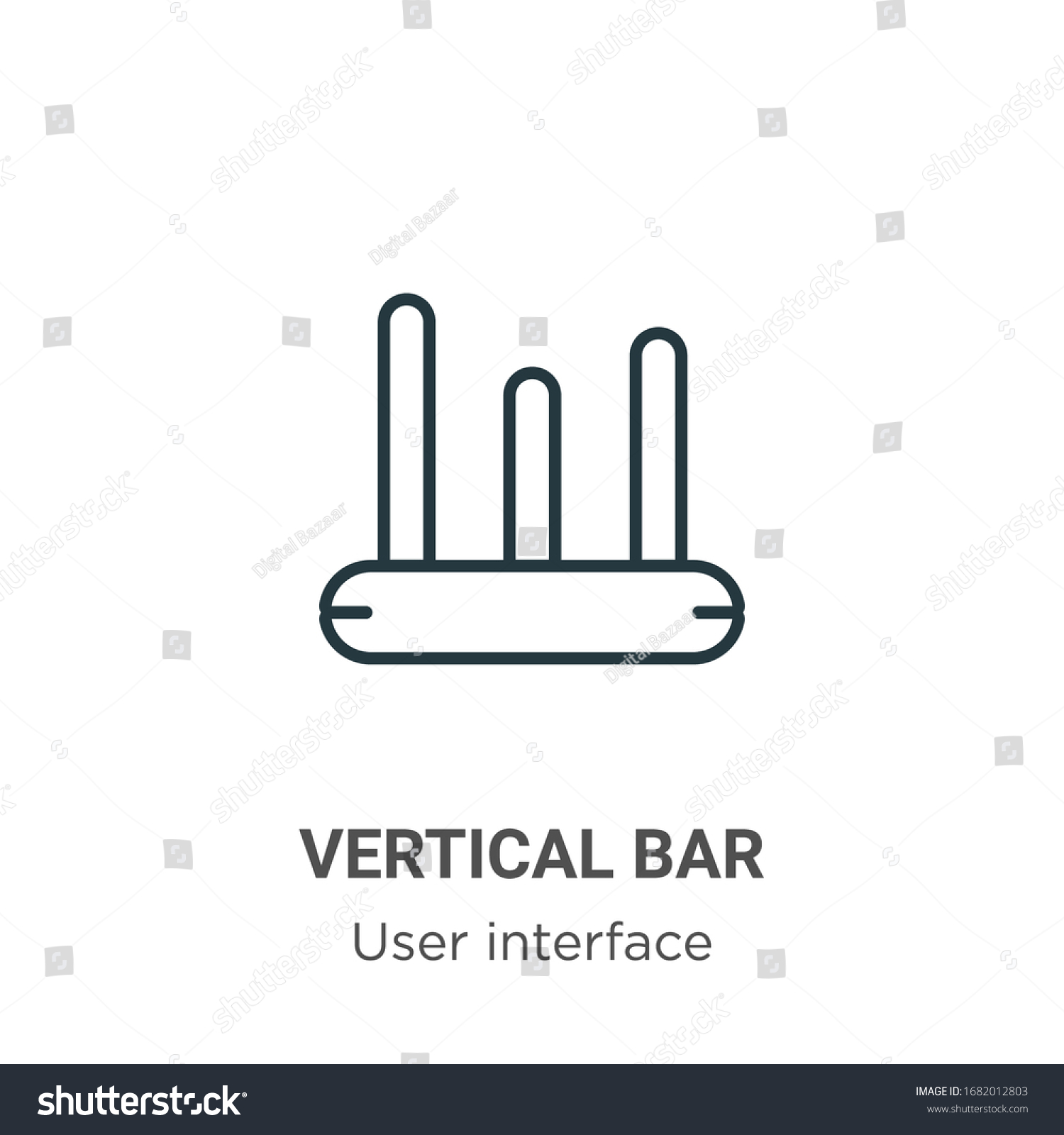 Vertical Bar Outline Vector Icon Thin Stock Vector (Royalty Free ...