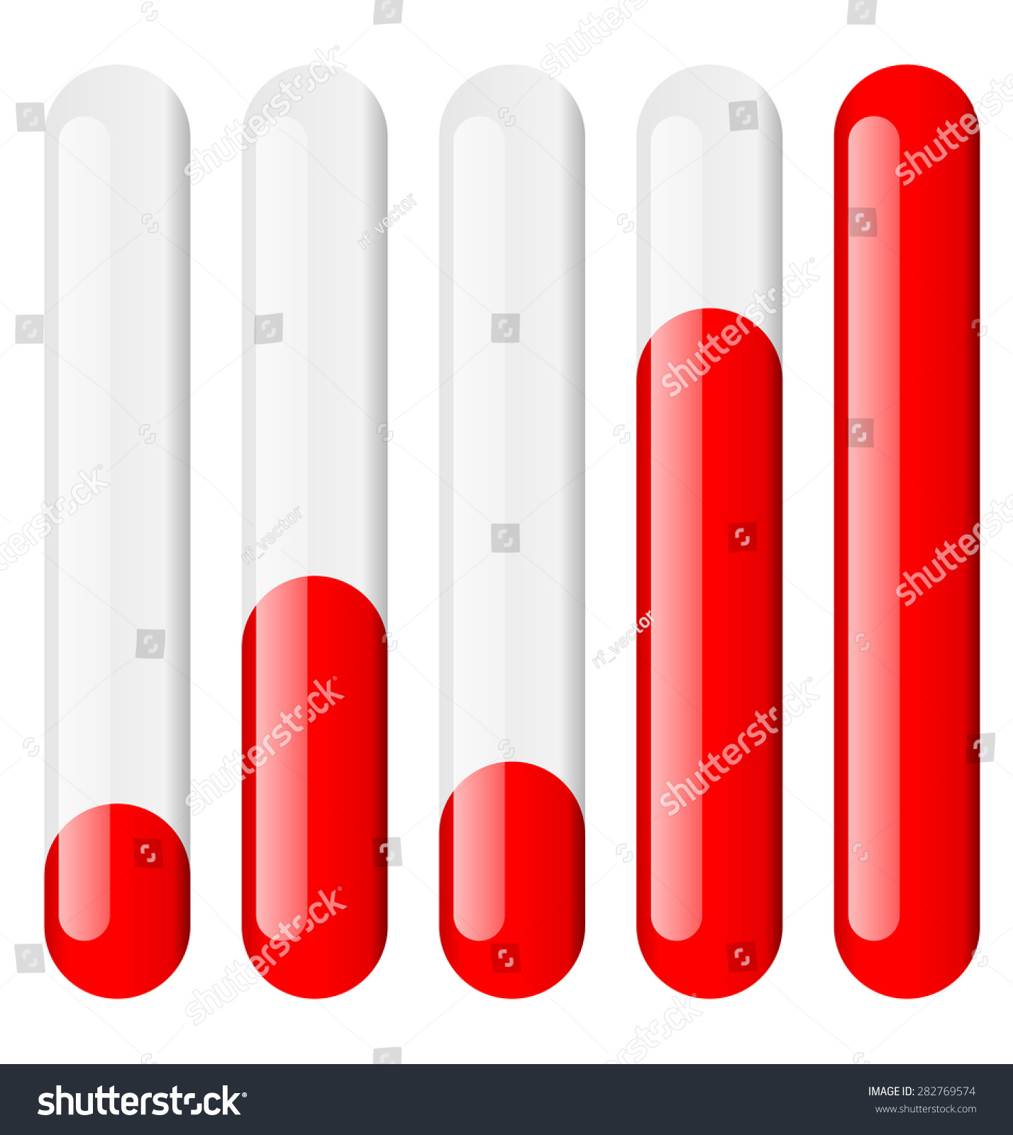 Vertical Bars Set Different Levels Level 스톡 벡터(로열티 프리) 282769574 ...