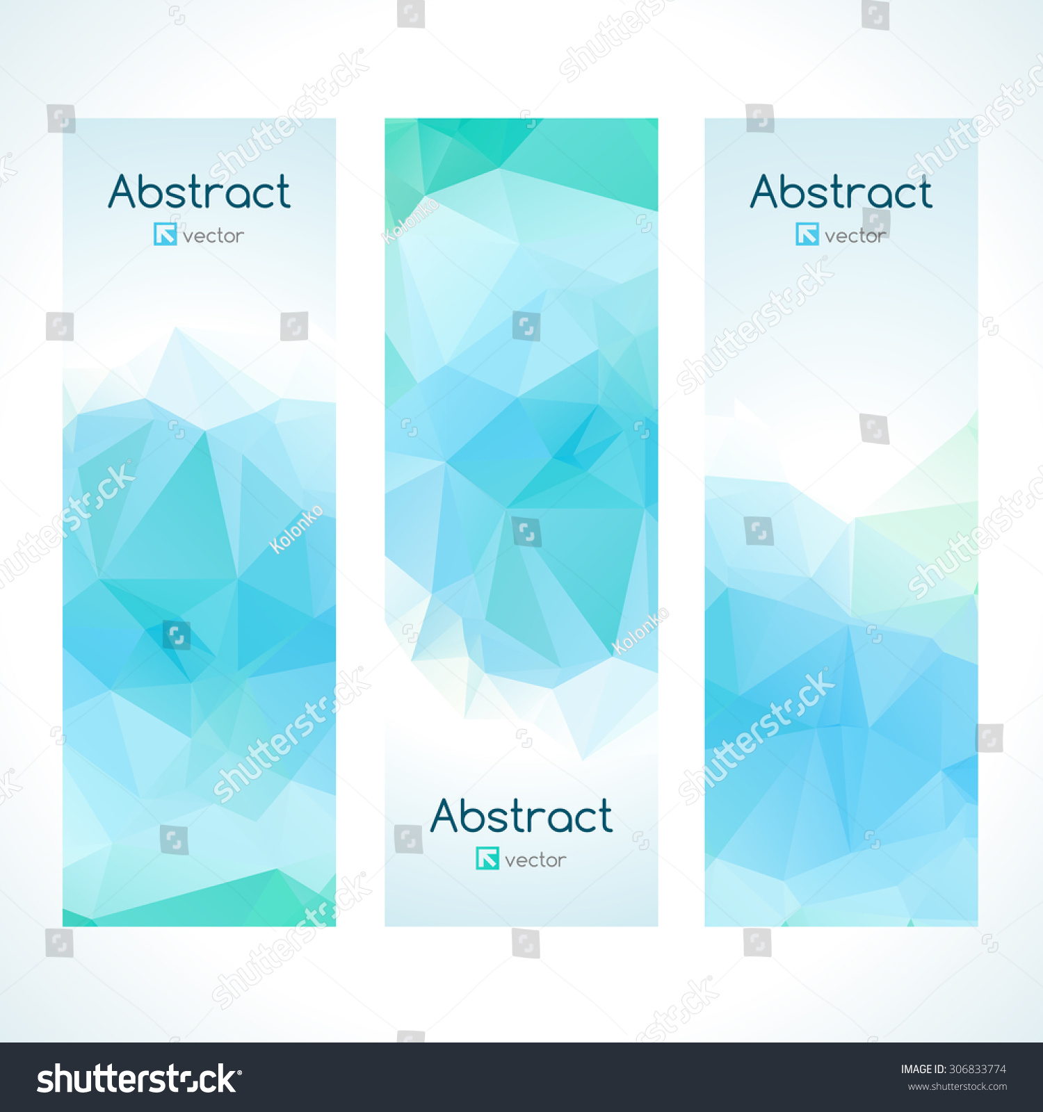 Vertical Colorful Triangle Banner Vector Set Stock Vector (Royalty Free ...
