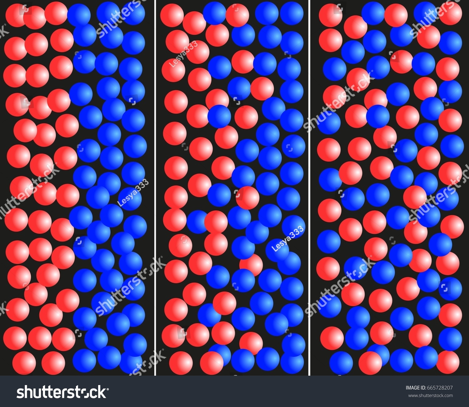 Vertical Diffusion Blue Red Spheres Stock Vector (Royalty Free) 665728207