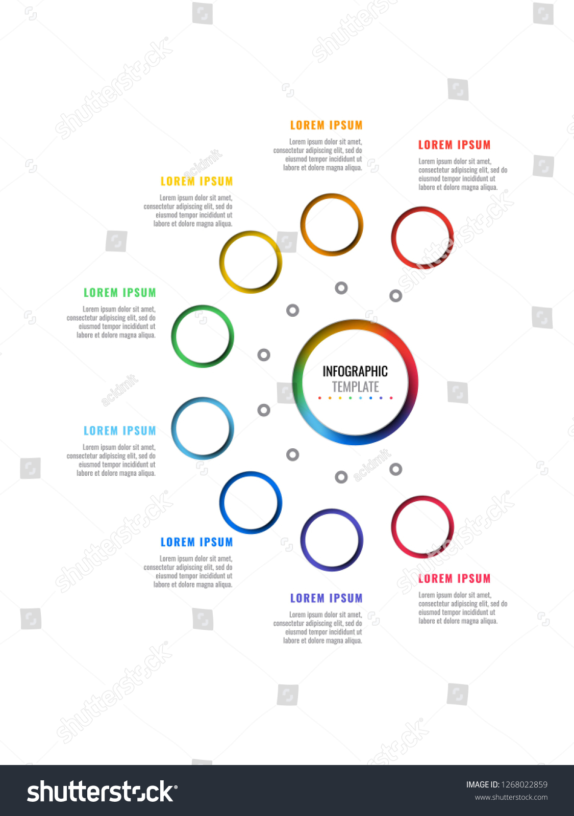 Vertical Eight Steps Design Layout Infographic Stock Vector (Royalty ...