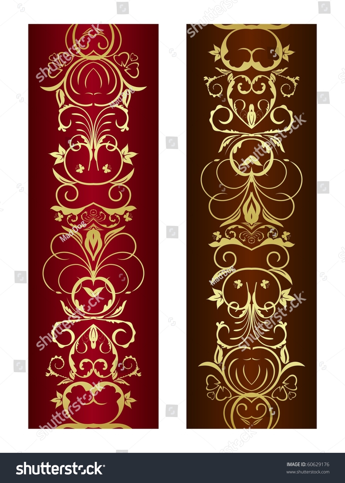 Vertical Floral Ornament Design Elements Vector Stock Vector (Royalty ...