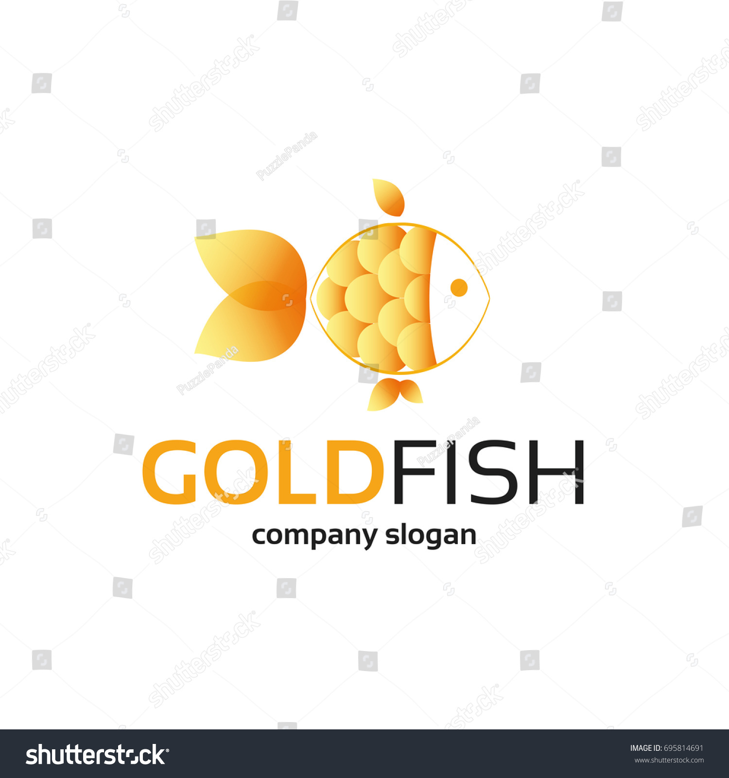 Vertical Gold Fish Logo Vector Stock Vector (Royalty Free) 695814691 ...